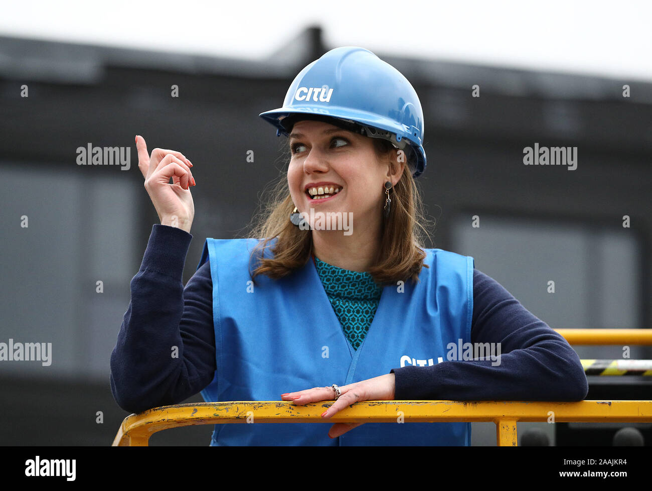 Liberal Democrat leader Jo Swinson during a visit to an eco home ...