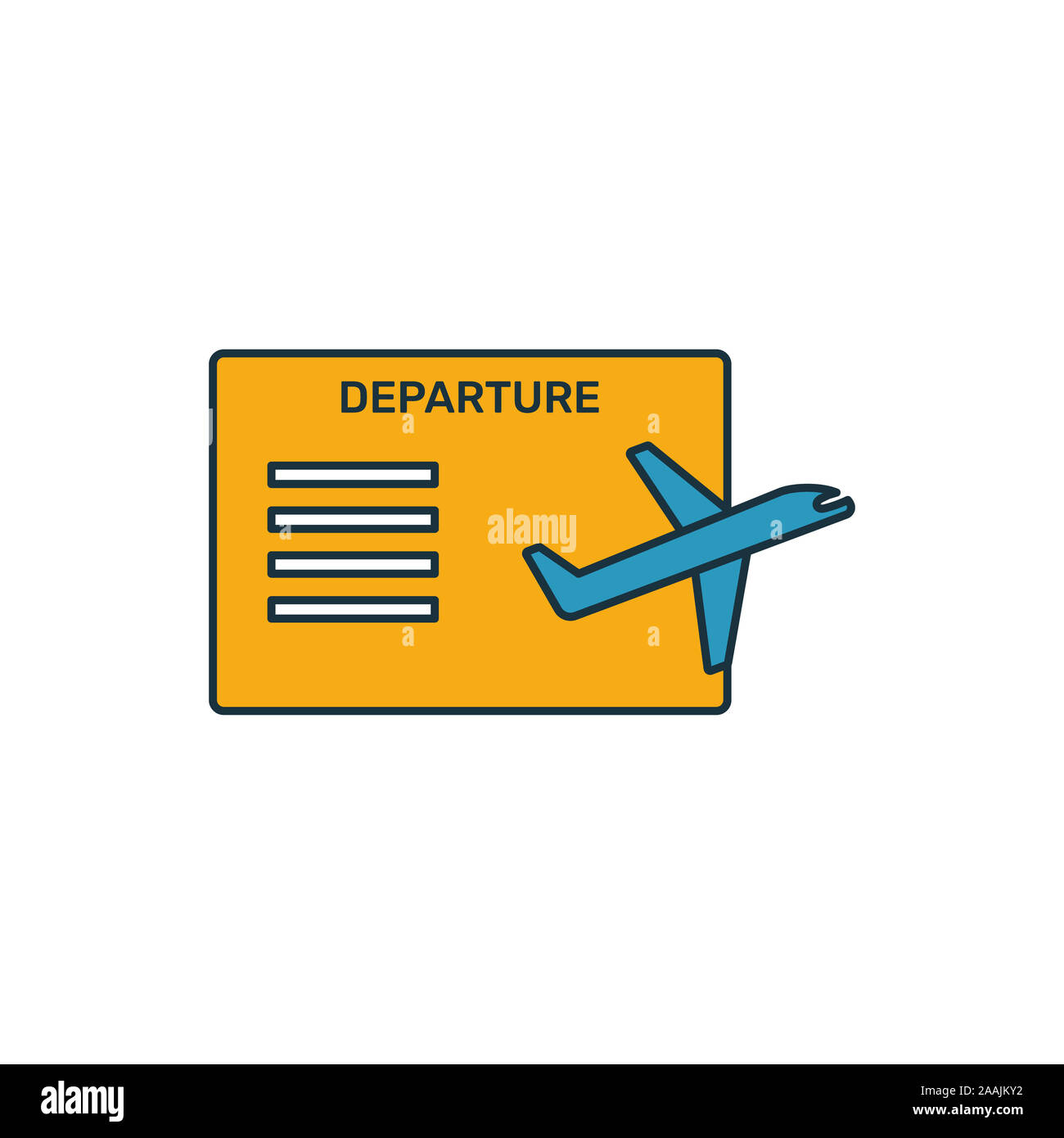 Departure Board icon. Outline filled creative elemet from airport icons ...