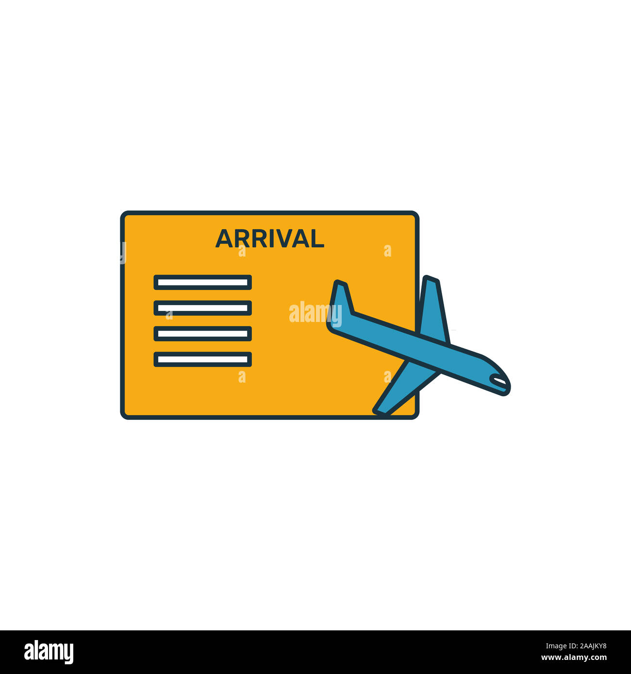 Arrival Board icon. Outline filled creative elemet from airport icons ...