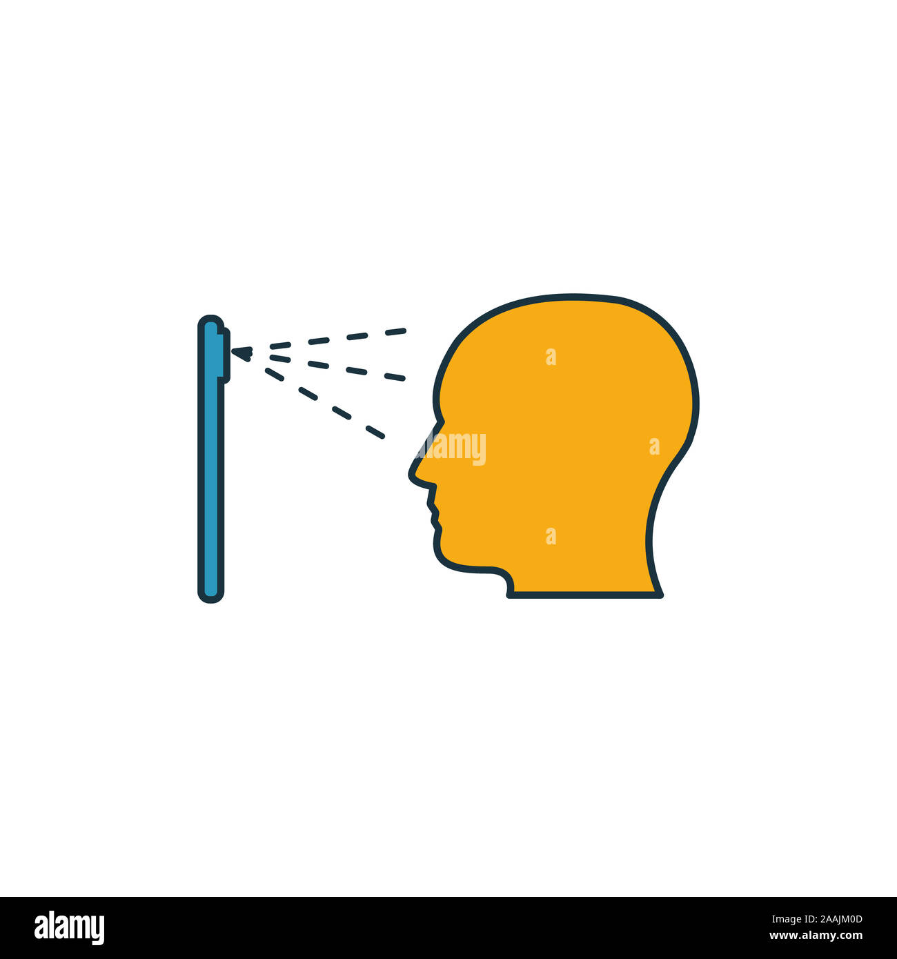 Face Recognition icon. Outline filled creative elemet from visual ...