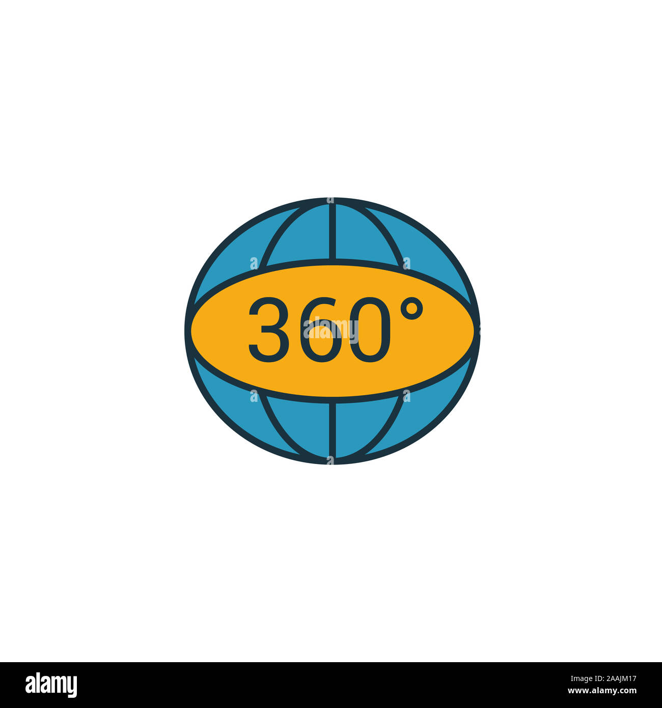 360 View icon. Outline filled creative elemet from visual device icons ...