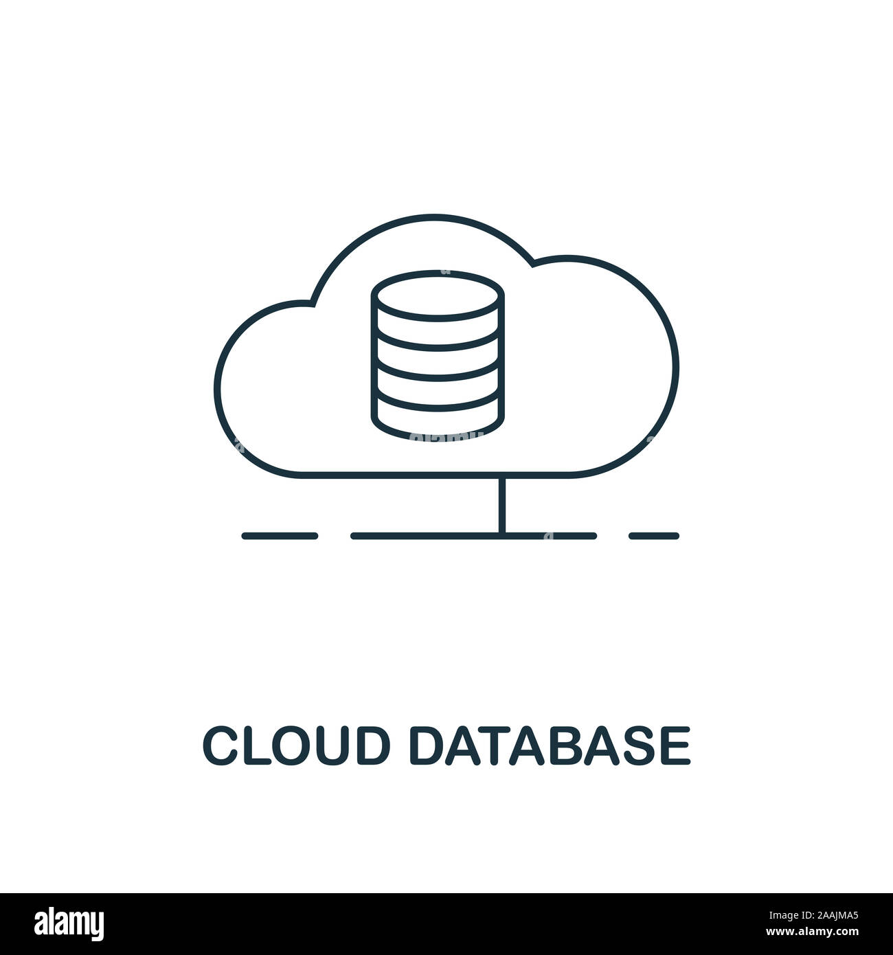 Cloud Database Outline Icon Thin Line Style From Big Data Icons Collection Pixel Perfect