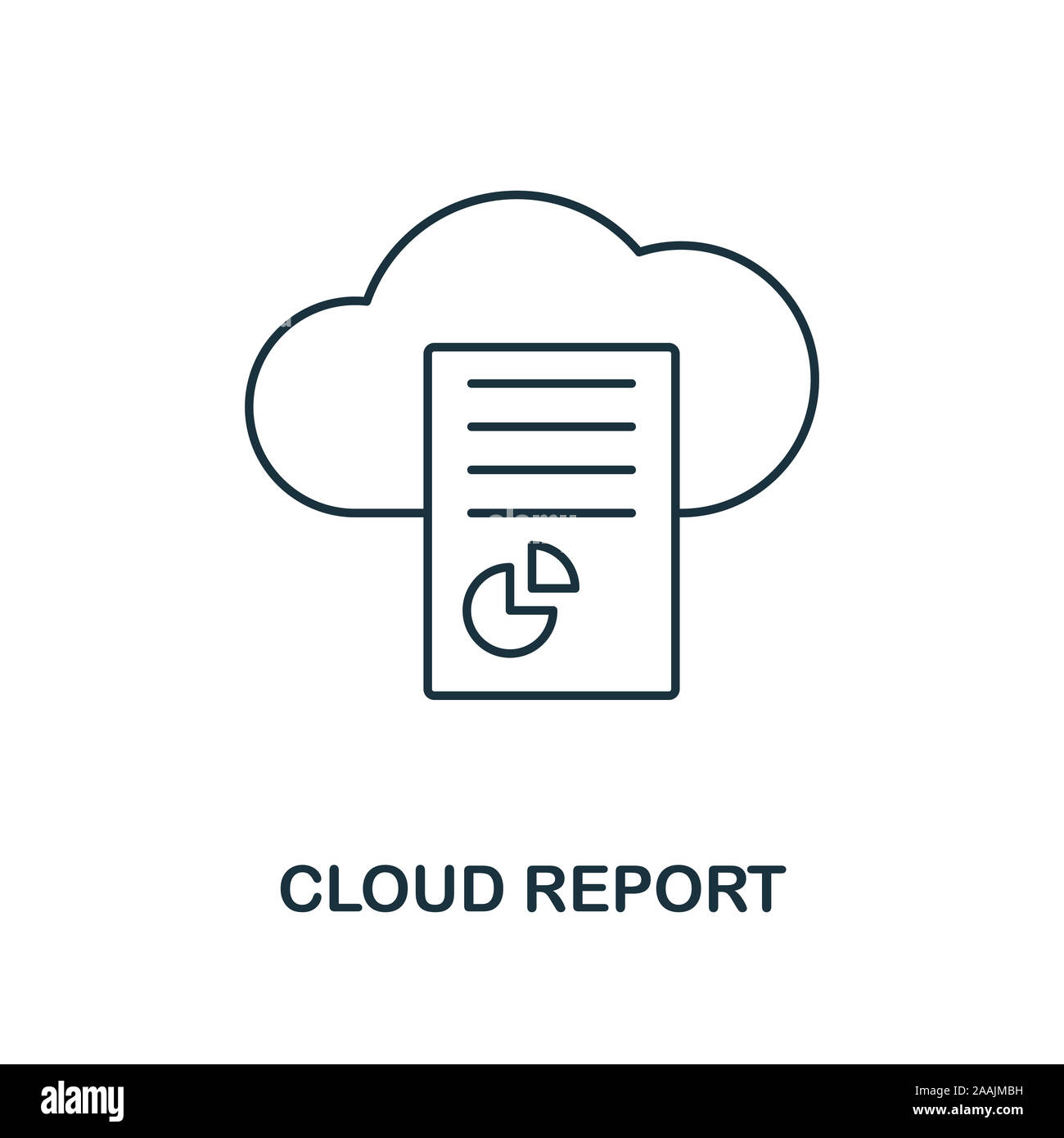 Cloud Report outline icon. Thin line style from big data icons ...