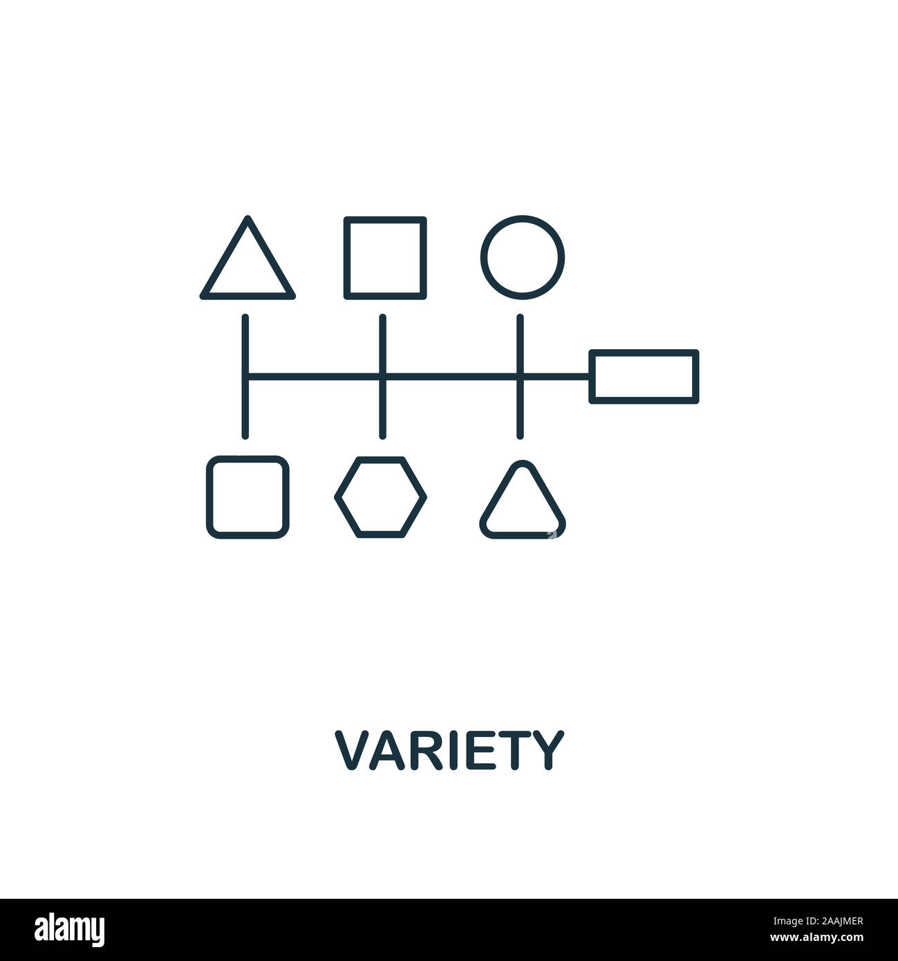 Variety outline icon. Thin line style from big data icons collection ...