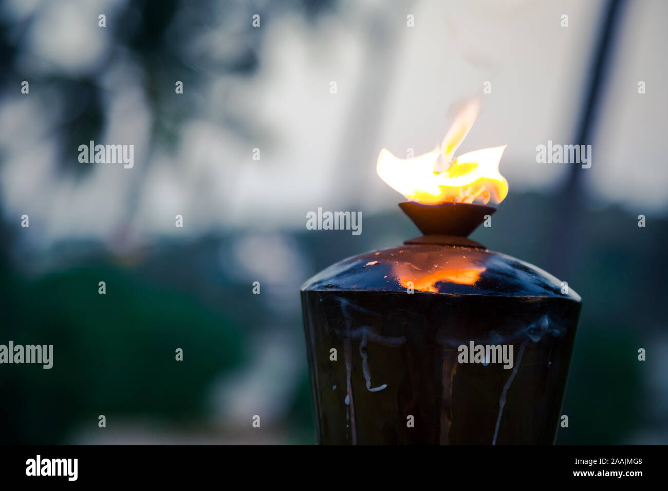 Torch decoration in the event party nearly night time Stock Photo - Alamy