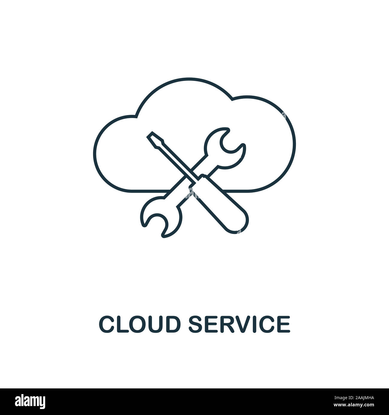Cloud Service outline icon. Thin line style from big data icons ...