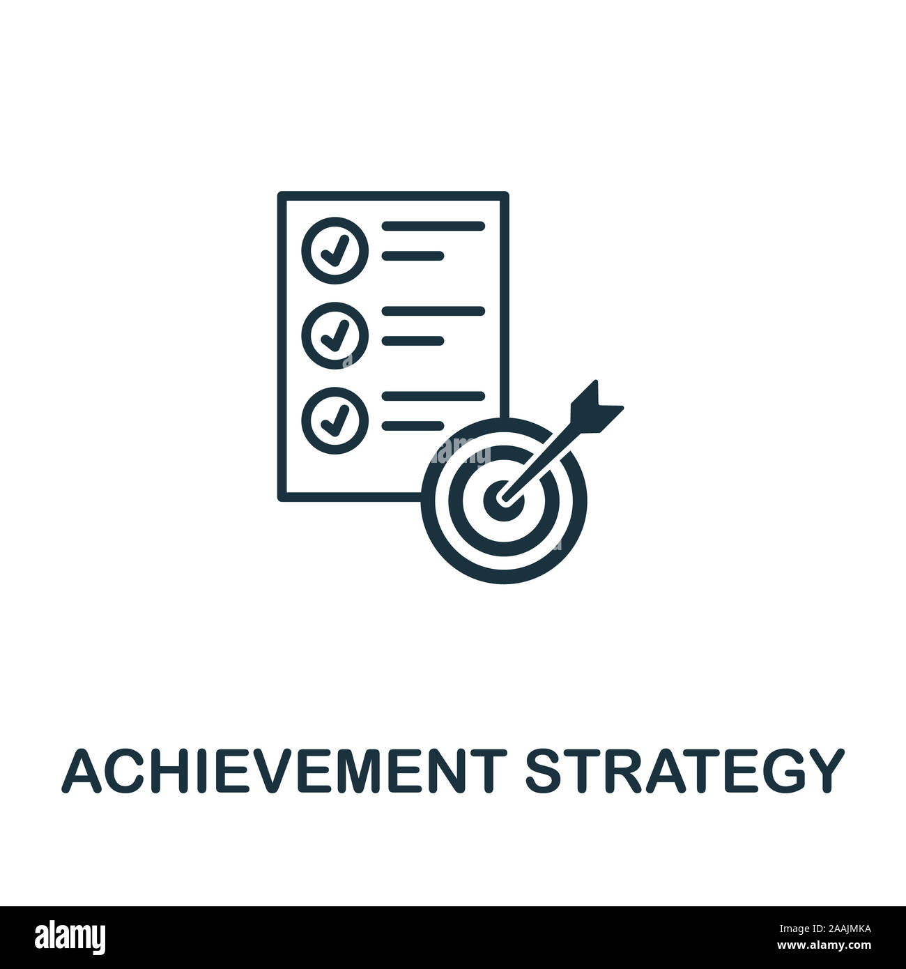 Achievement Strategy icon outline style. Thin line creative Achievement ...