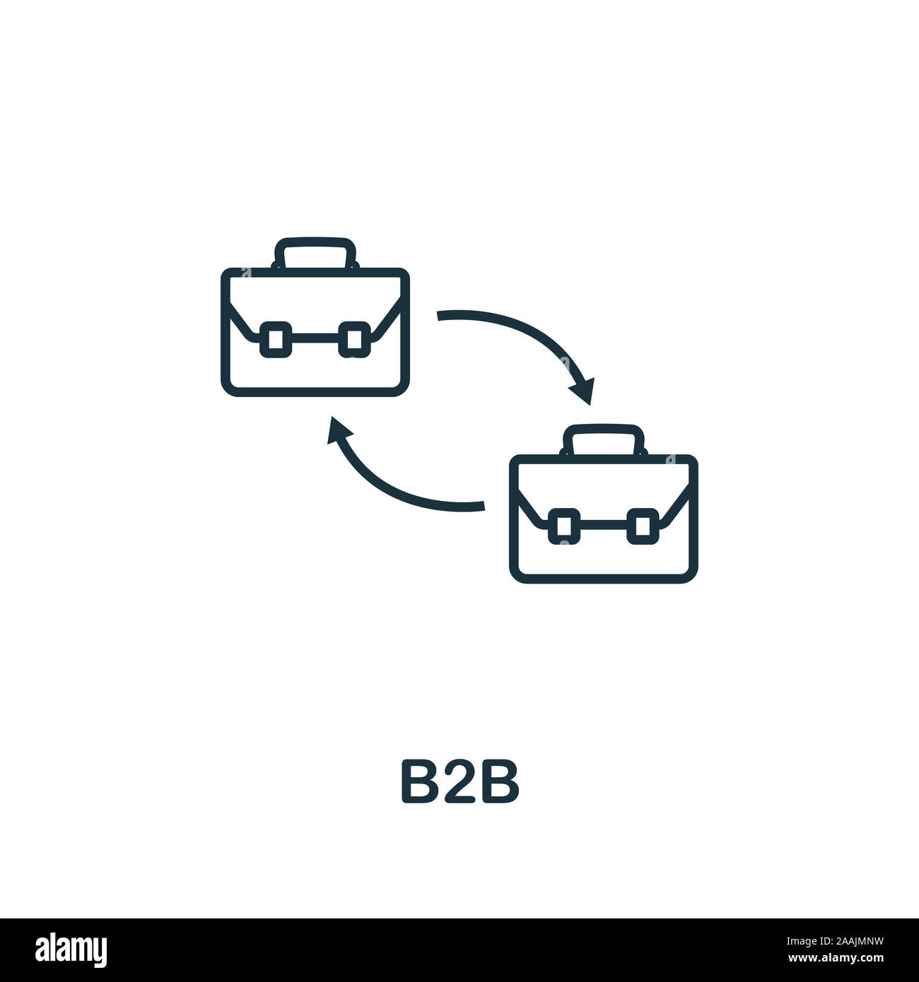 B2B icon outline style. Thin line creative B2B icon for logo, graphic ...