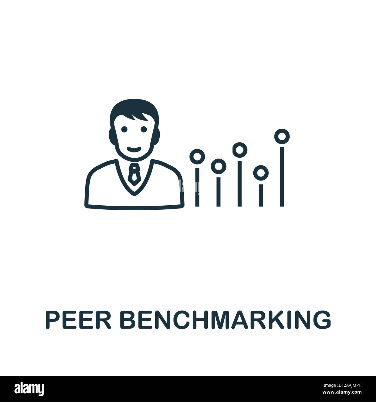 Peer Benchmarking icon outline style. Thin line creative Peer ...