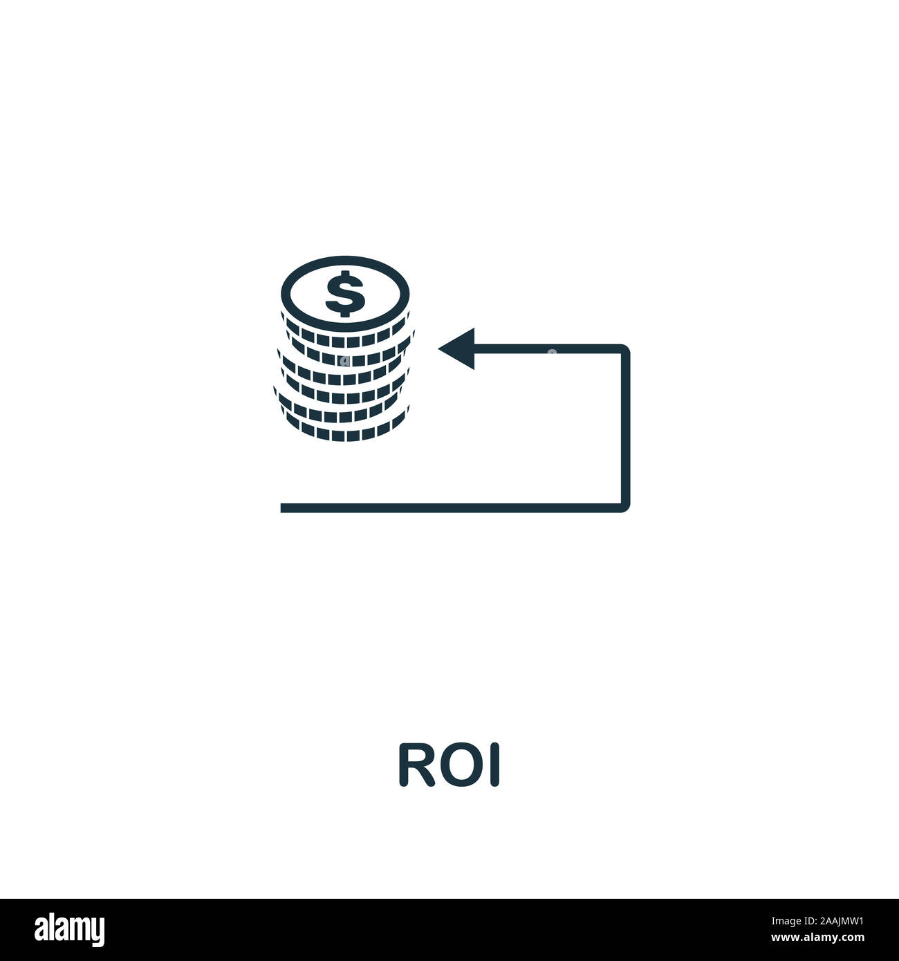 Roi icon outline style. Thin line creative Roi icon for logo, graphic ...
