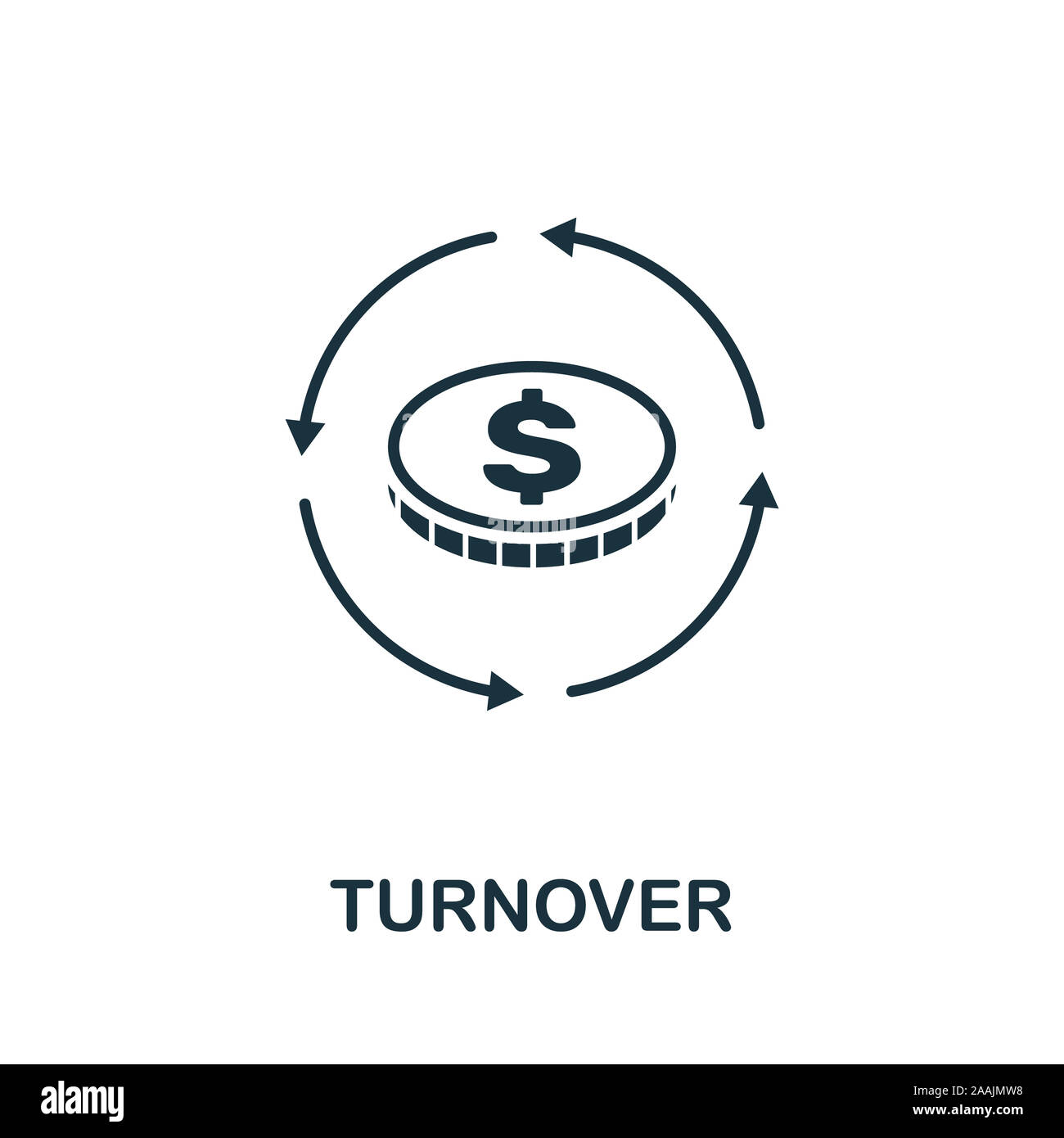 Turnover icon outline style. Thin line creative Turnover icon for logo ...