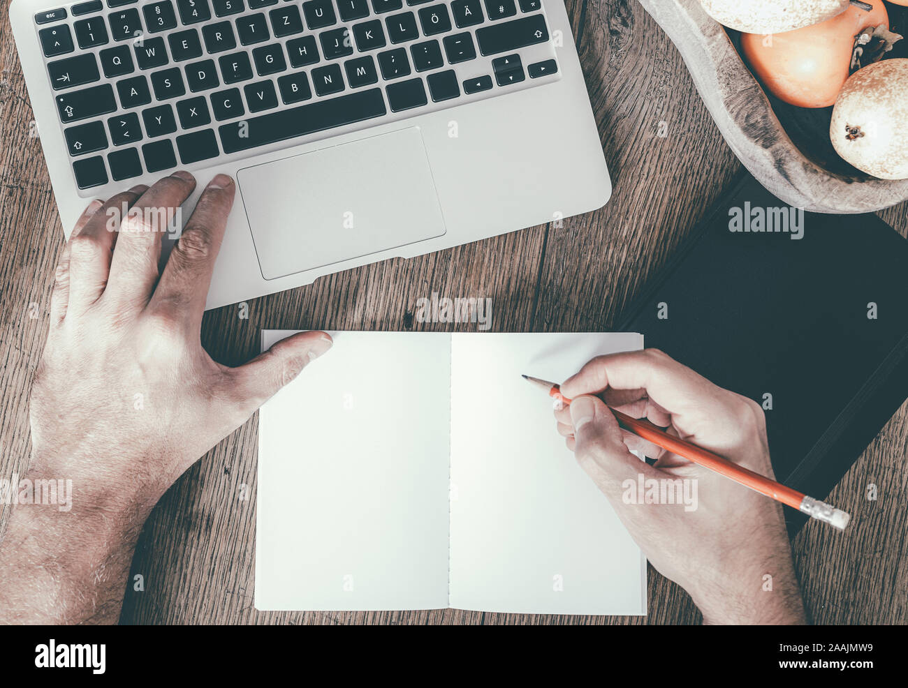 Hands laptop writing hi-res stock photography and images - Alamy