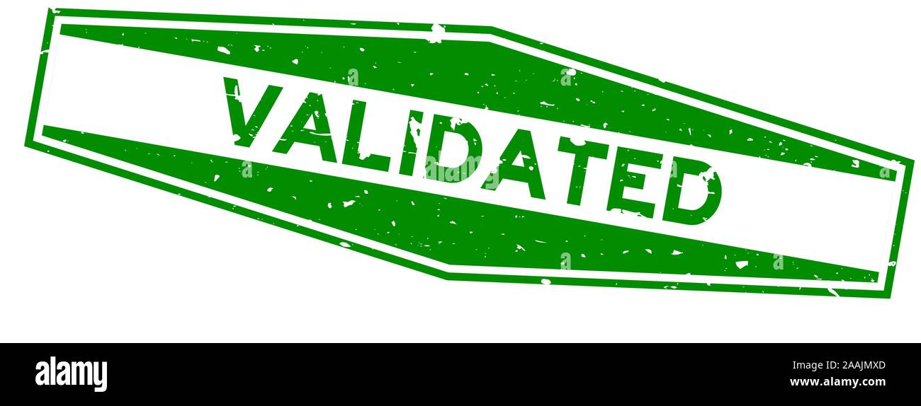 Grunge green validated word hexagon rubber seal stamp on white background Stock Vector Image ...