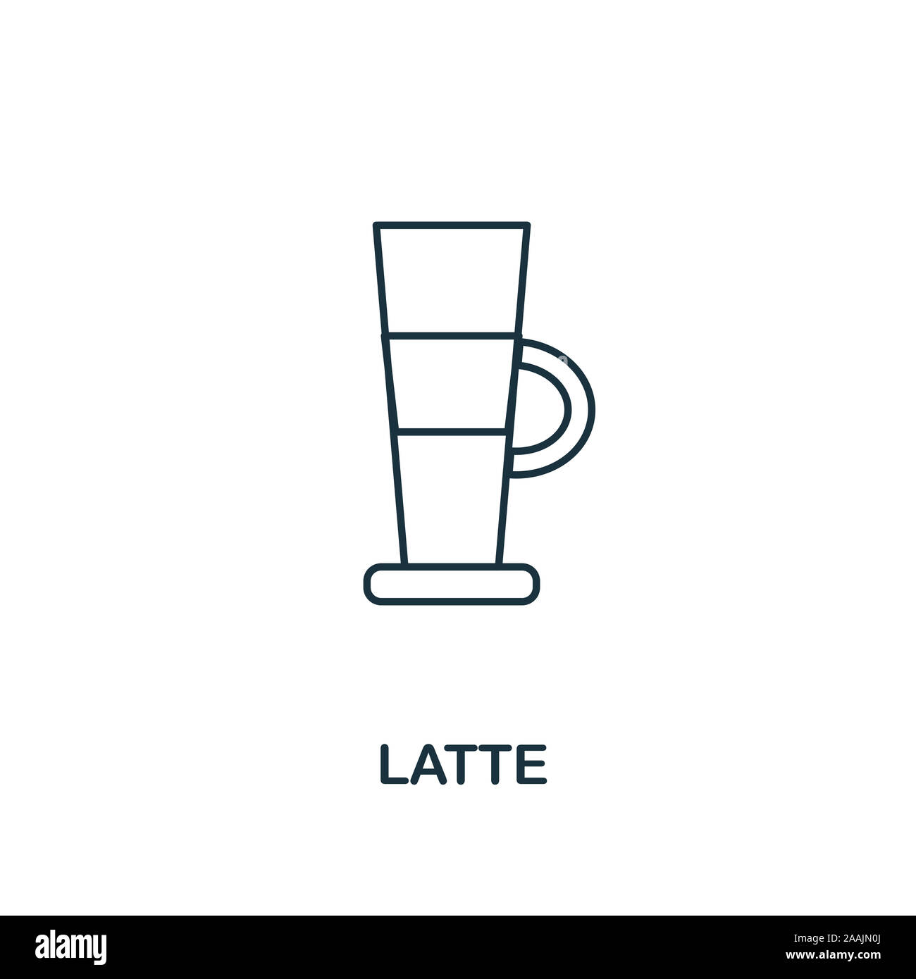Latte icon. Thin line symbol design from coffe shop icon collection. UI ...