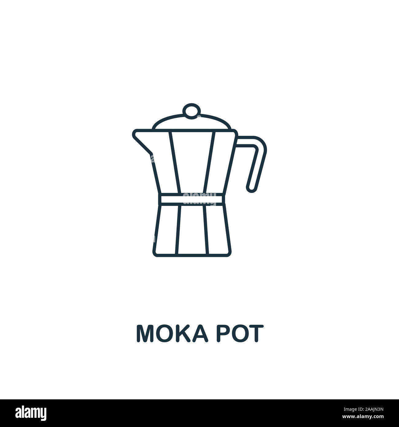 Moka Pot icon. Thin line symbol design from coffe shop icon collection ...