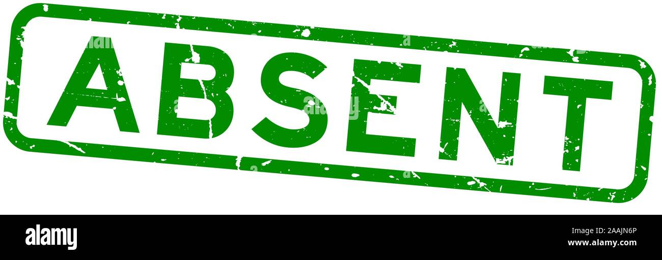 Grunge green absent word square rubber seal stamp on white background Stock Vector Image & Art ...