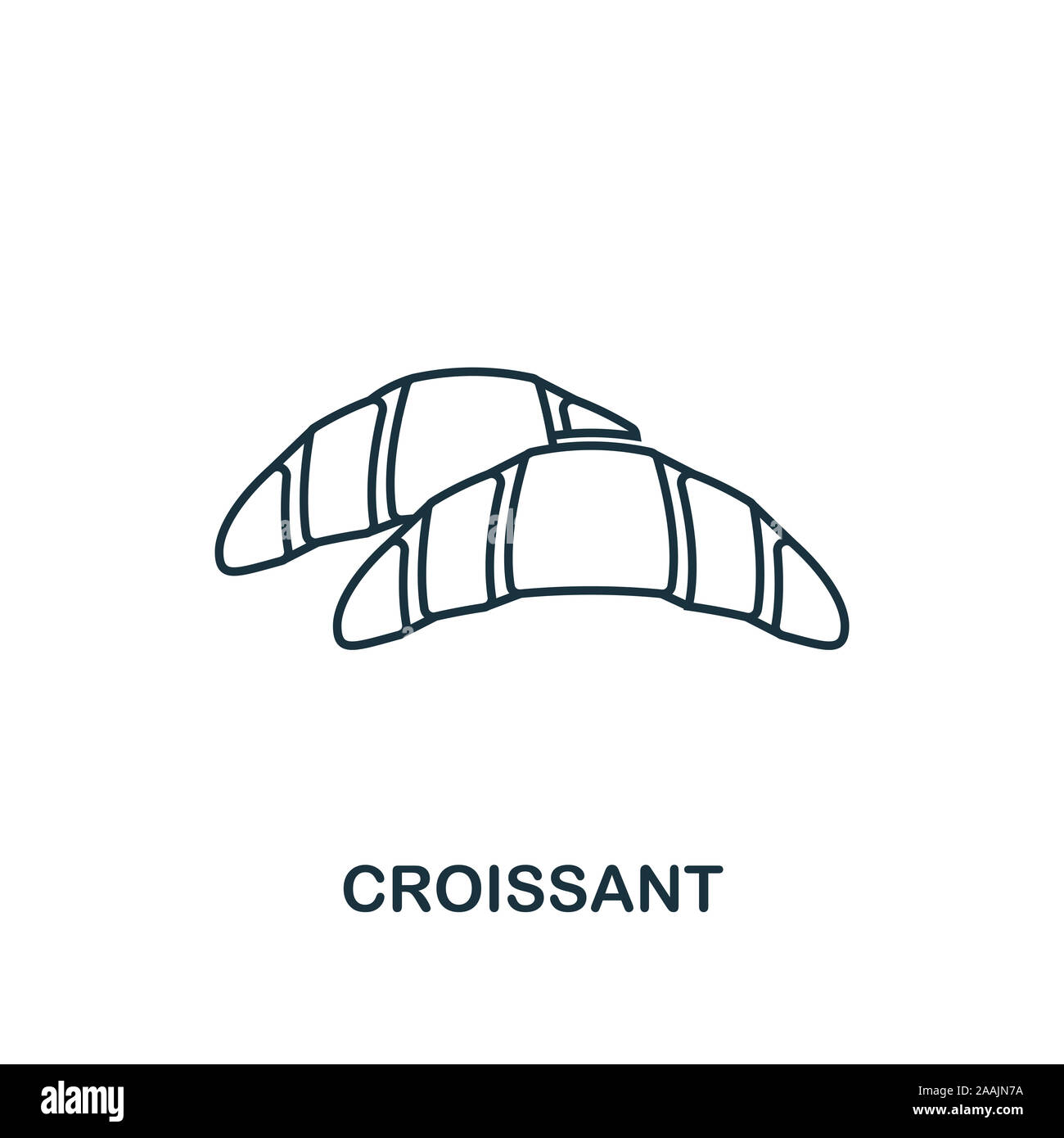 Croissant icon. Thin line symbol design from coffe shop icon collection ...