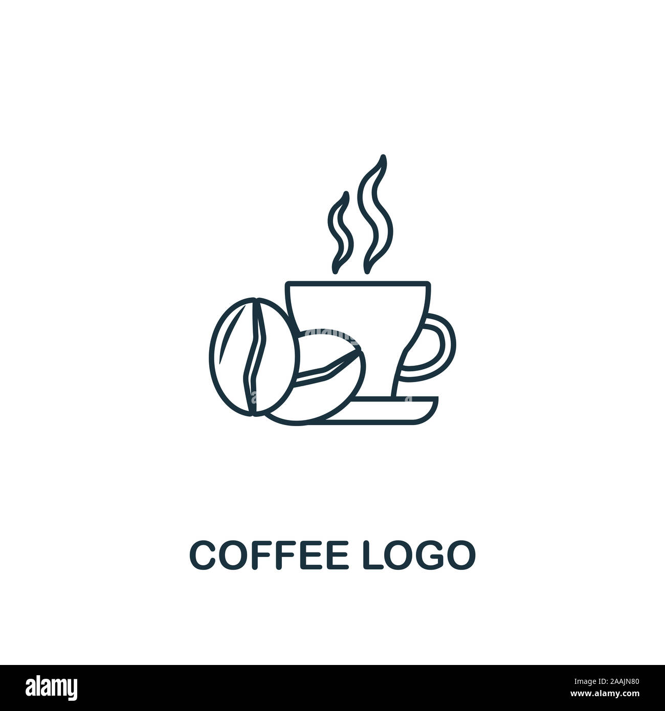 Coffee Logo icon. Thin line symbol design from coffe shop icon ...