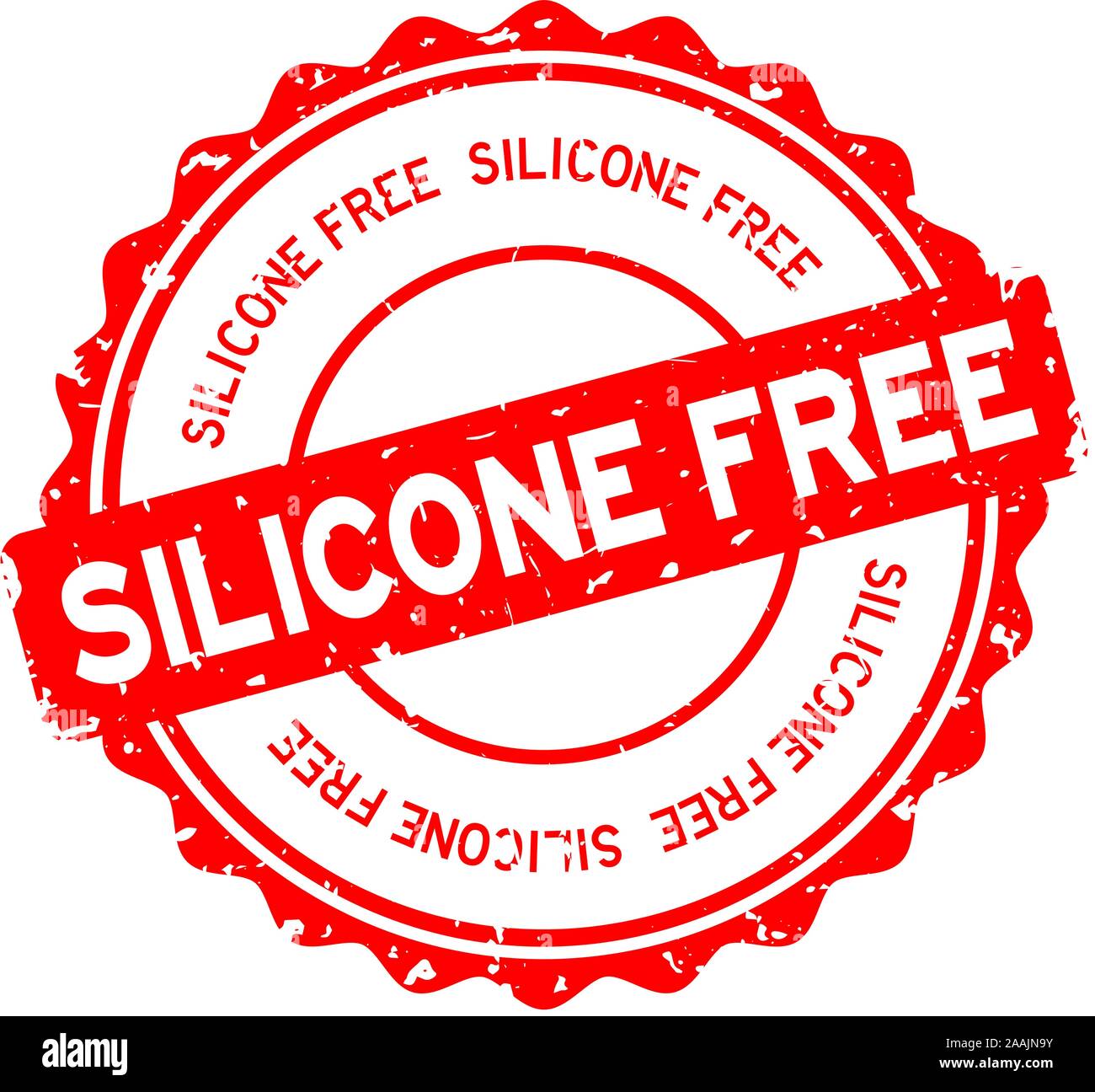Grunge red silicone free word round rubber seal stamp on white background Stock Vector Image ...