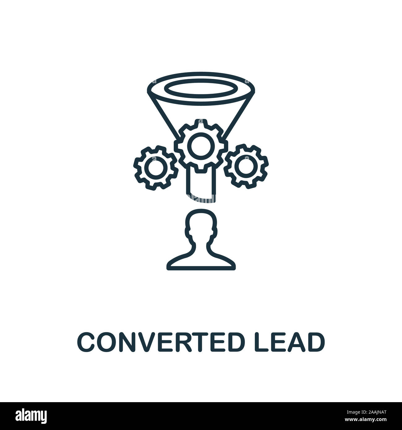 Converted Lead outline icon. Thin line concept element from crm icons ...