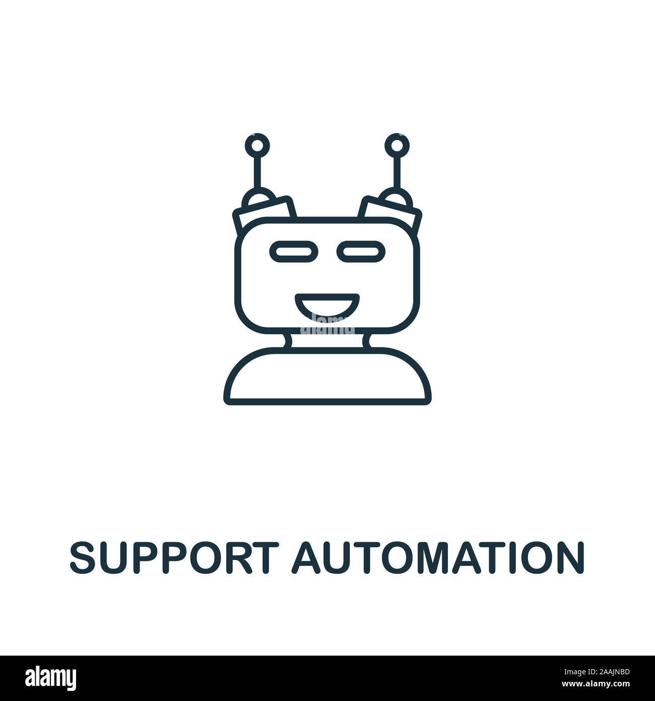Support Automation outline icon. Thin line concept element from crm icons collection. Creative ...