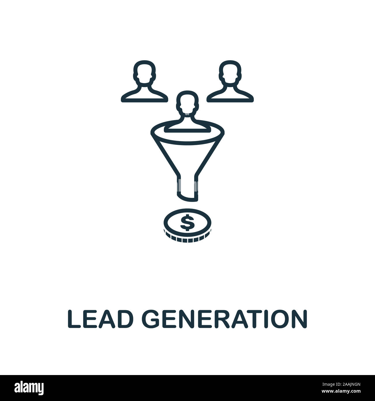 Lead Generation outline icon. Thin line concept element from crm icons ...