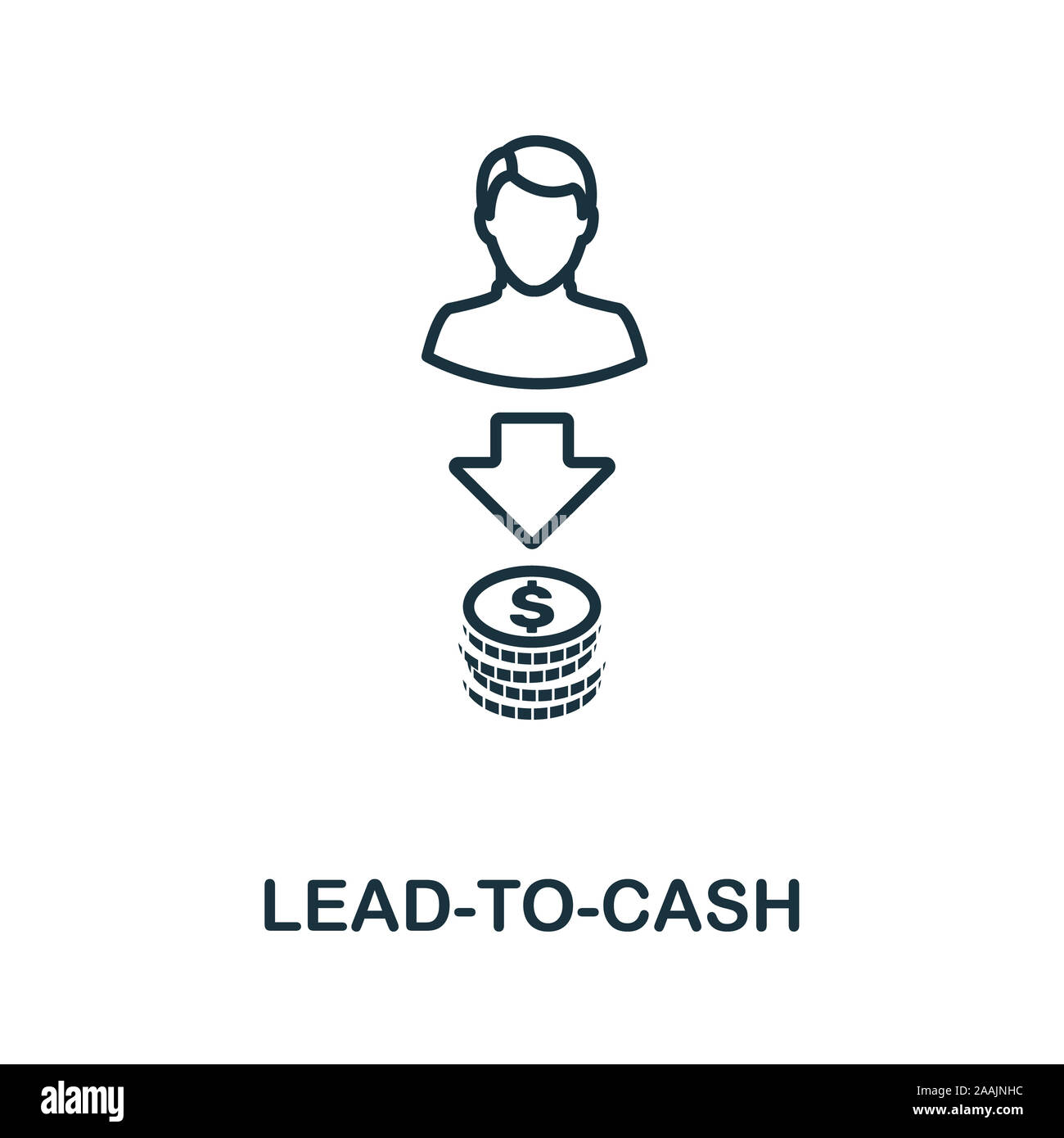 Lead To Cash Outline Icon Thin Line Concept Element From Crm Icons