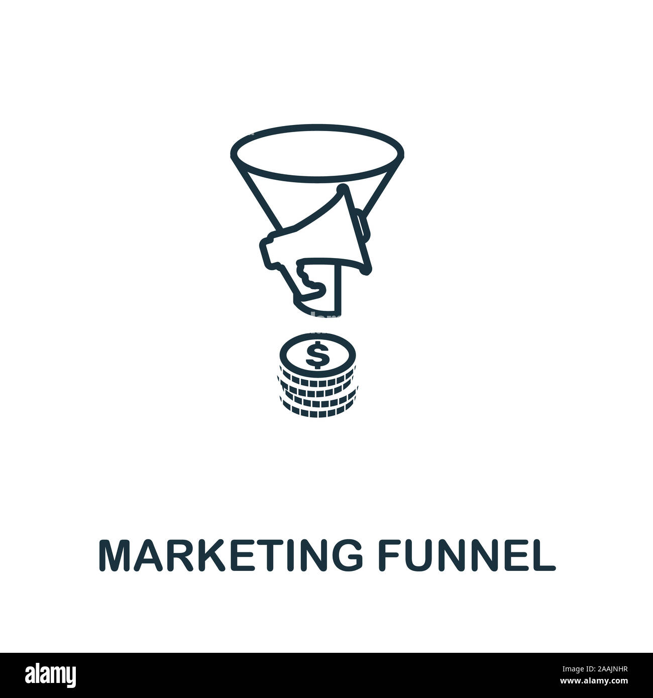 Marketing Funnel outline icon. Thin line concept element from crm icons ...