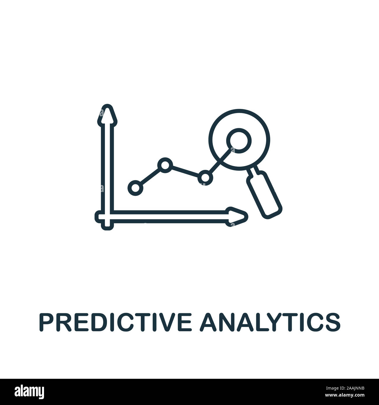 Predictive Analytics outline icon. Thin line concept element from crm icons collection. Creative ...