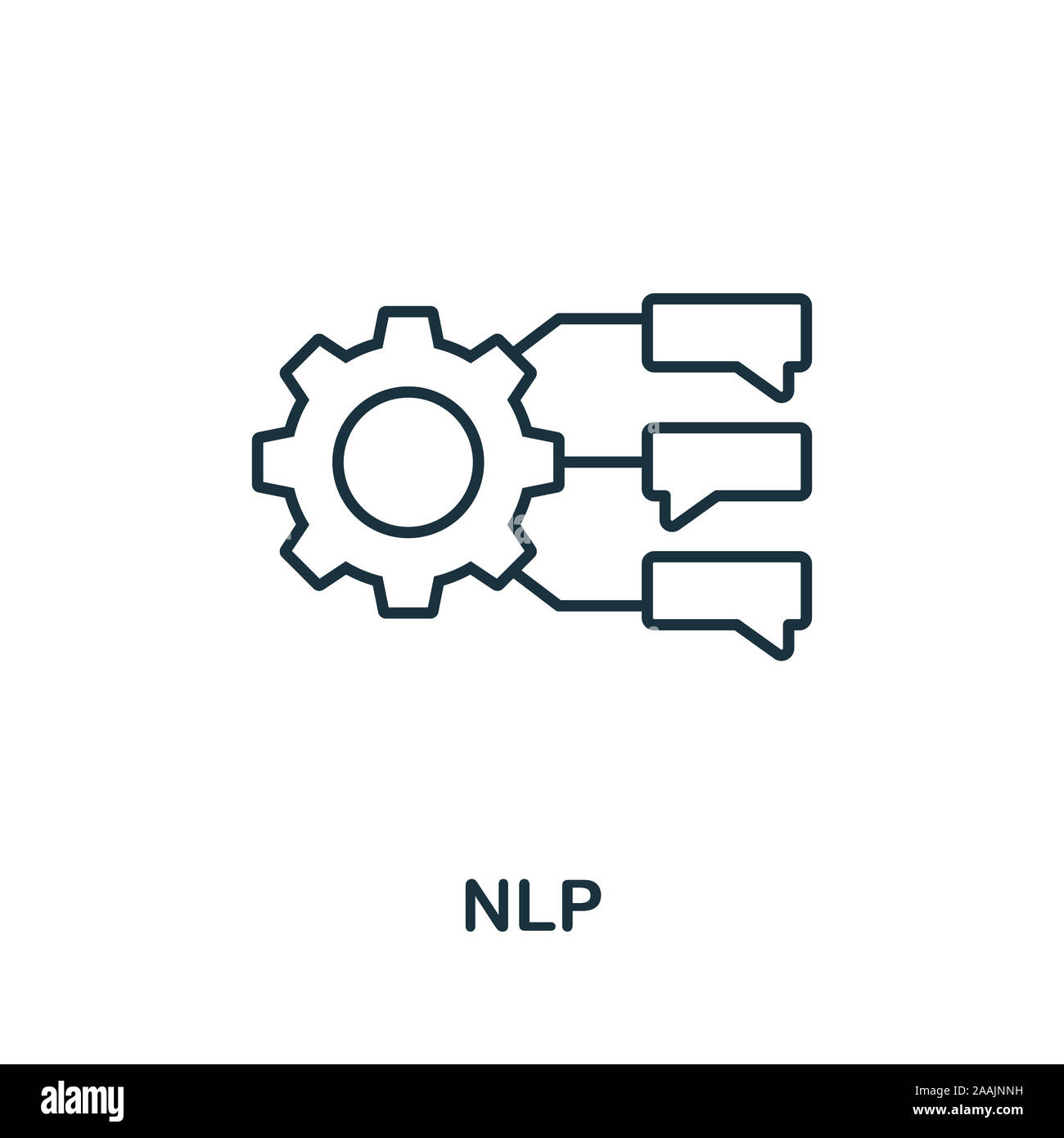 Nlp outline icon. Thin line concept element from crm icons collection ...