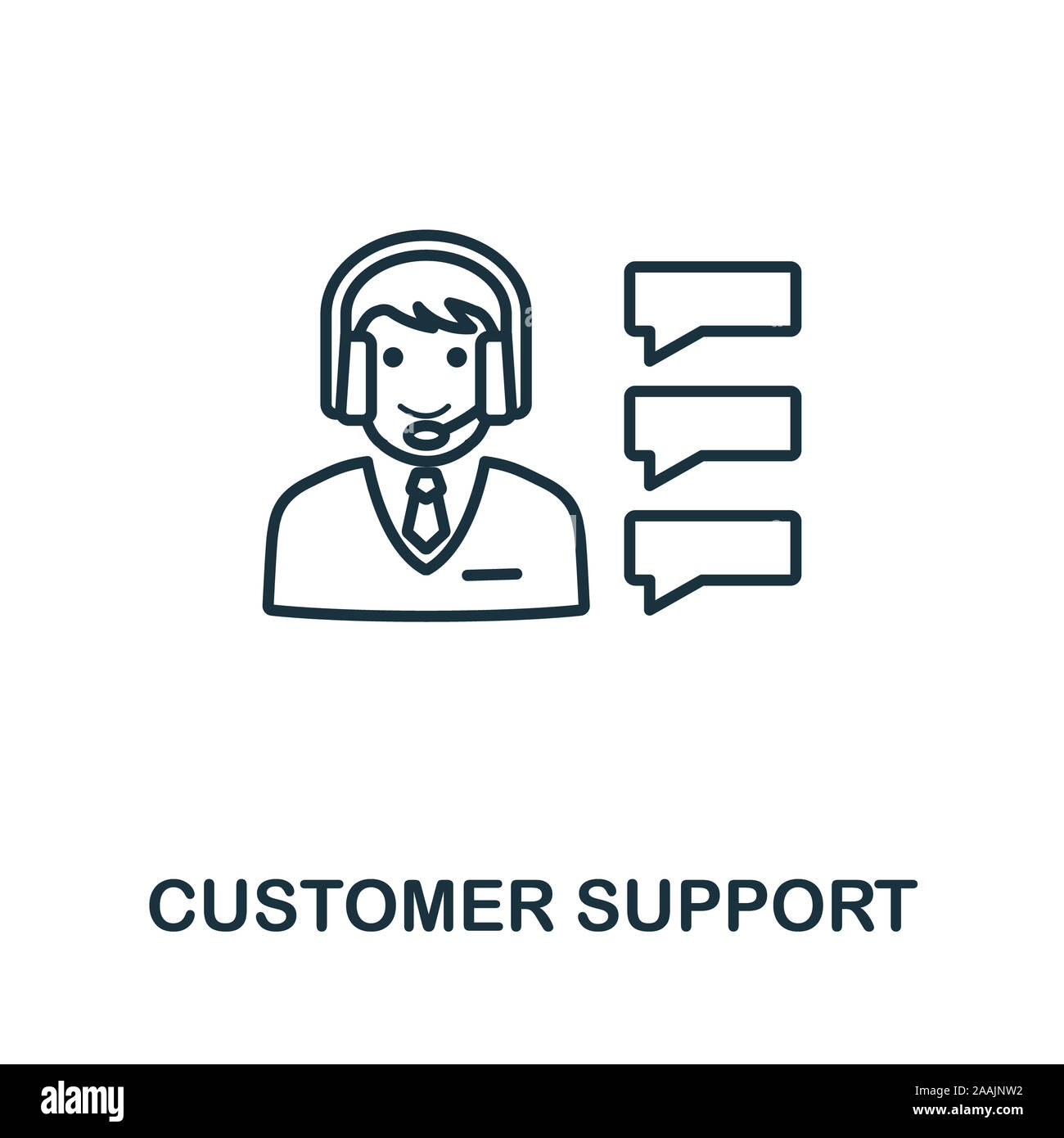 Customer Support outline icon. Thin line concept element from customer ...