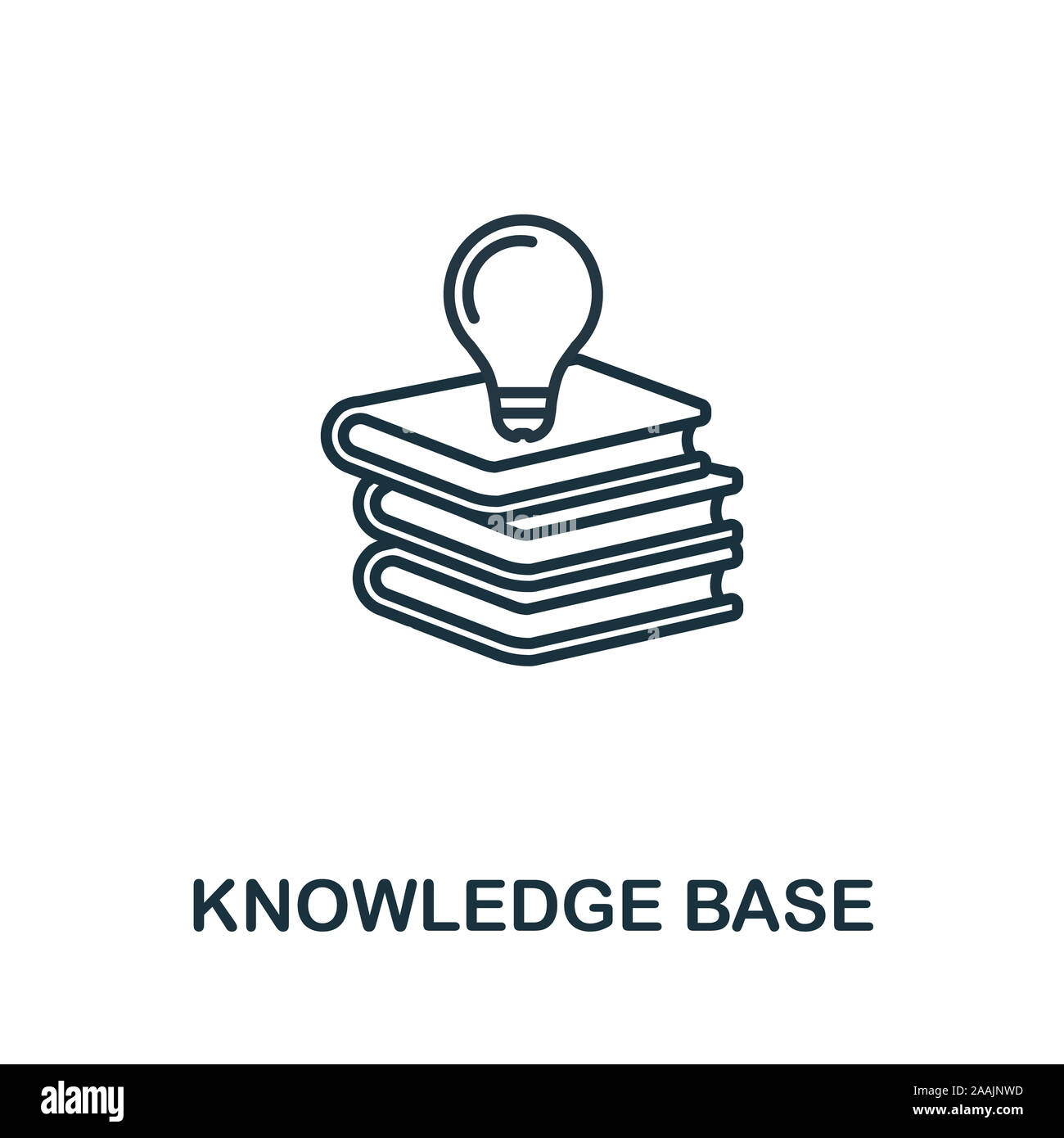 Knowledge Base outline icon. Thin line concept element from customer ... Knowledge Base outline icon. Thin line concept element from customer ...