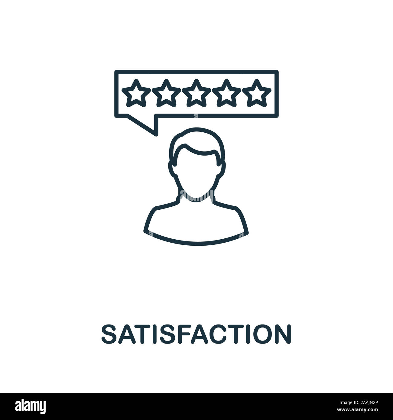 Satisfaction outline icon. Thin line concept element from customer ...