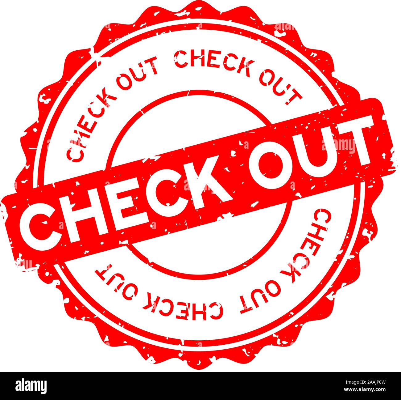 Grunge red check out word round rubber seal stamp on white background Stock Vector Image & Art ...