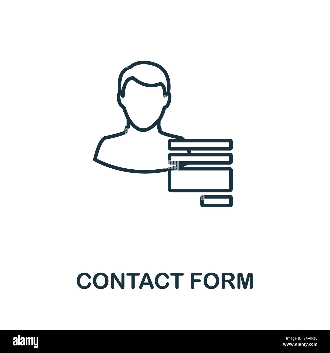 Contact Form outline icon. Thin line concept element from customer ...