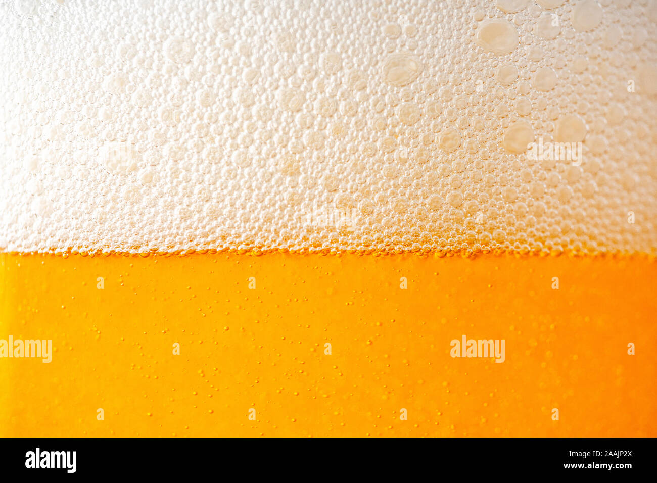 Light Beer with Bubbles and Foam Background. Beer Bubbles Texture Close ...