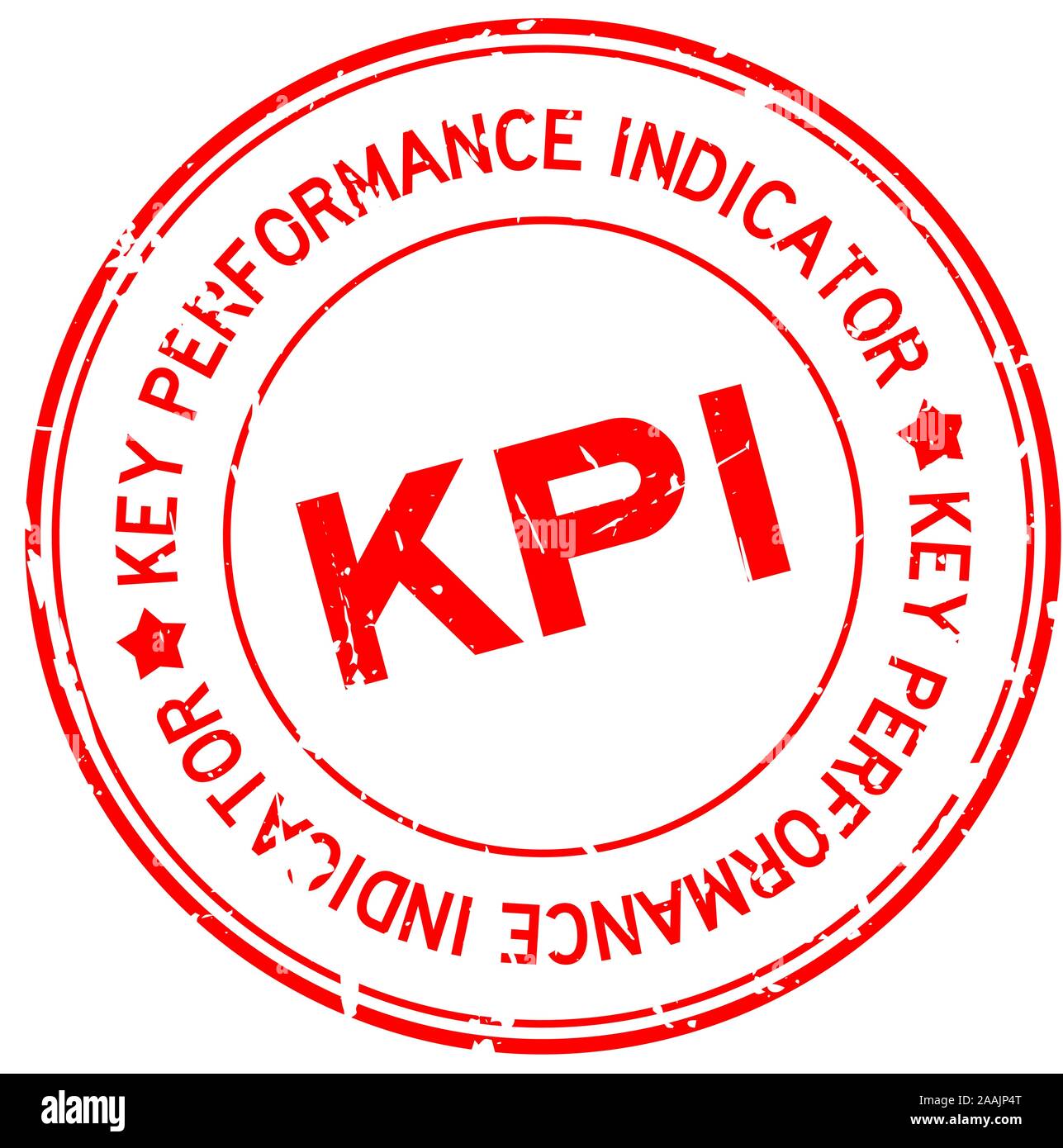 Grunge red KPI word (Abbreviation key pearformance indicator) round ...