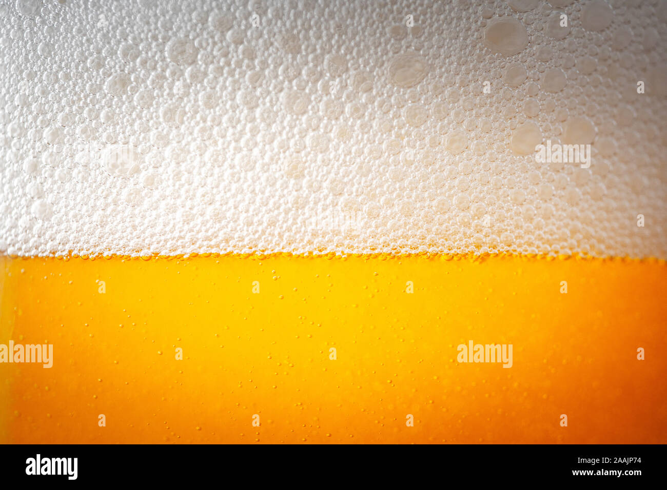 Light Beer with Bubbles and Foam Background. Beer Bubbles Texture Close ...