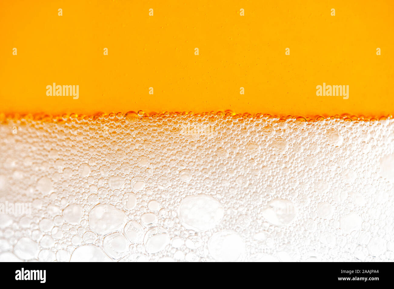 Light Beer with Bubbles and Foam Background. Beer Bubbles Texture Close ...