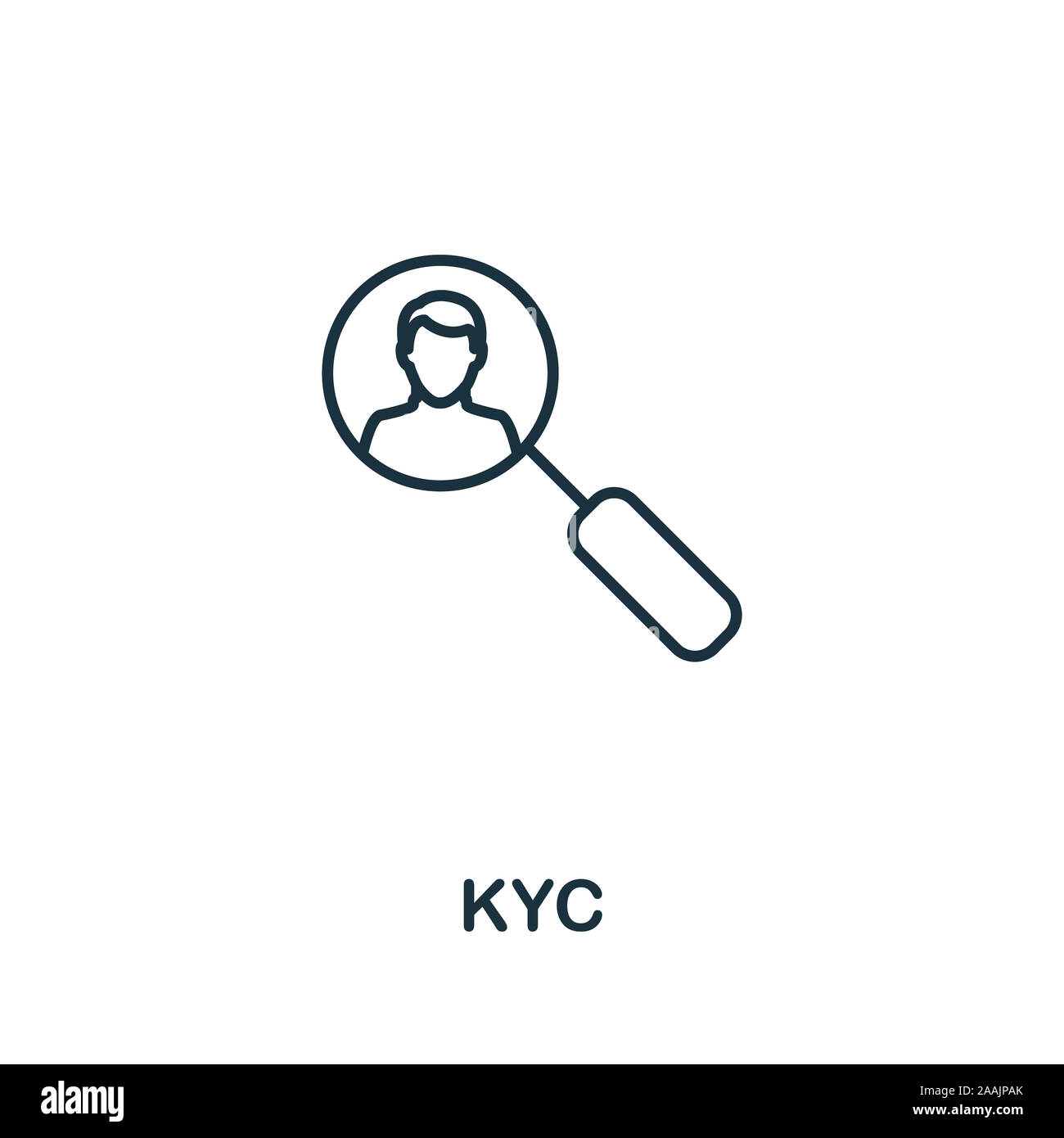 Kyc outline icon. Thin line concept element from fintech technology ... Kyc outline icon. Thin line concept element from fintech technology ...