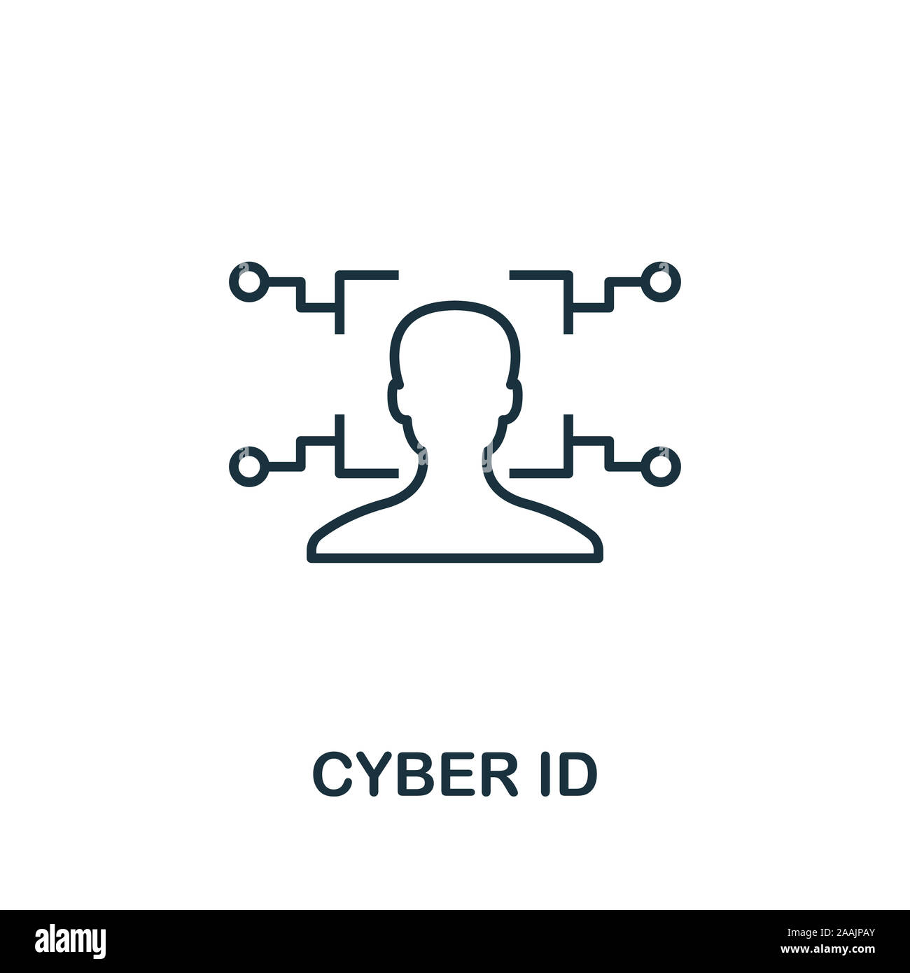 Cyber Id outline icon. Thin line concept element from fintech ...