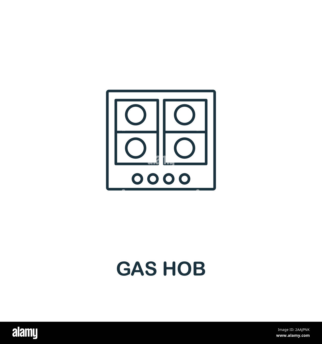 Gas Hob icon. Thin style design from household icons collection ...