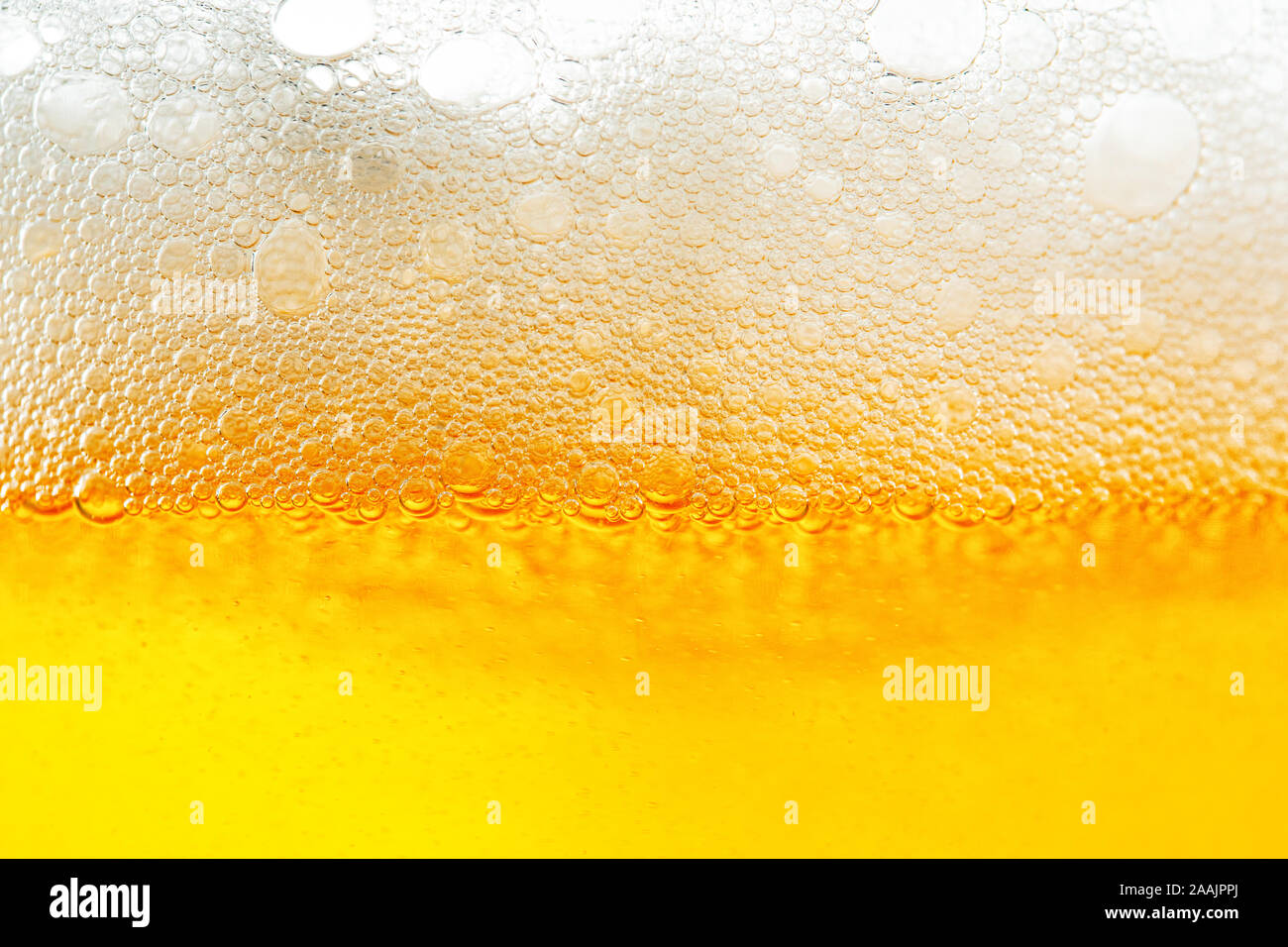 Light Beer with Bubbles and Foam Background. Beer Bubbles Texture Close ...
