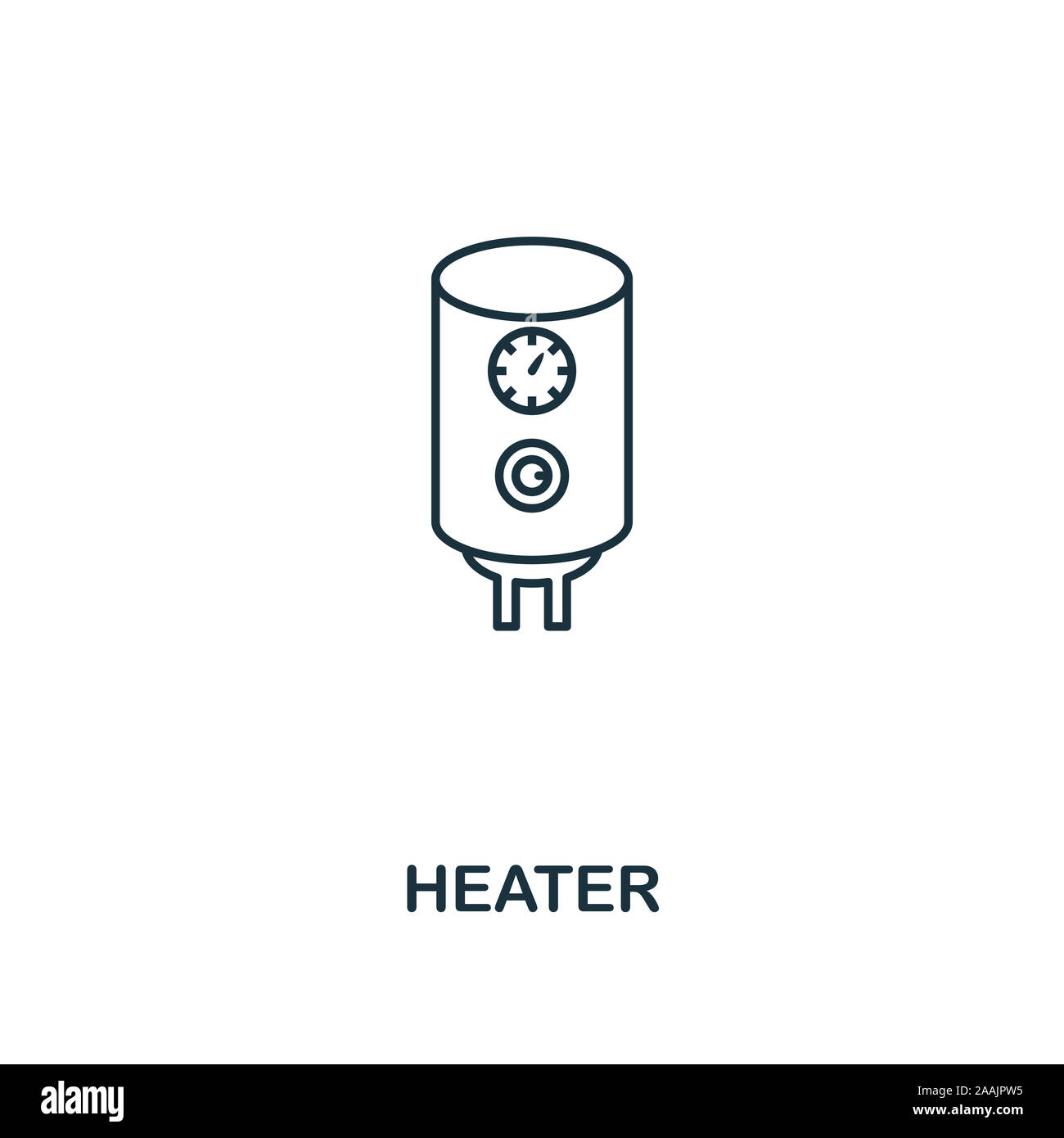Heater icon. Thin style design from household icons collection ...