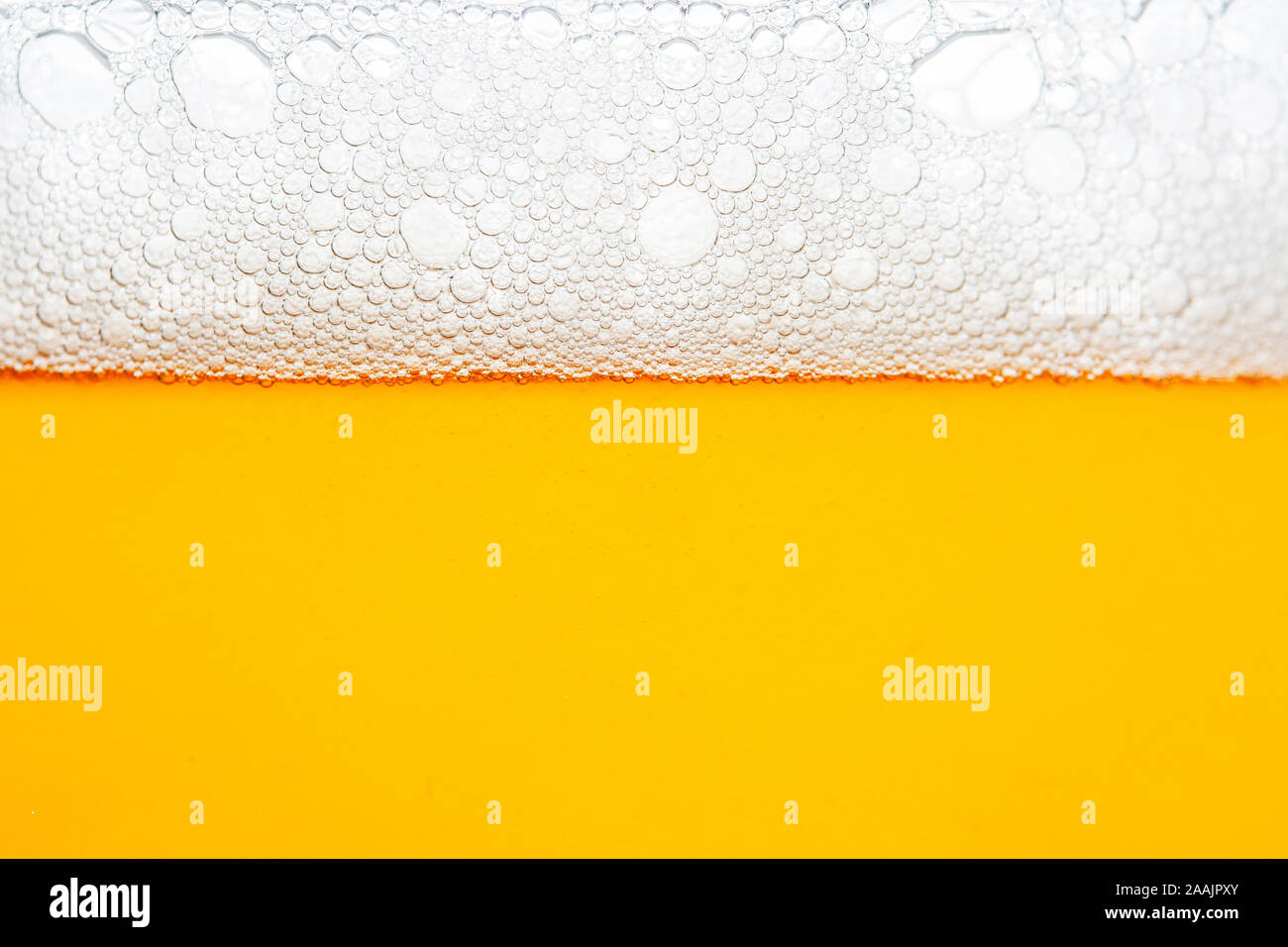 Light Beer with Bubbles and Foam Background. Beer Bubbles Texture Close ...