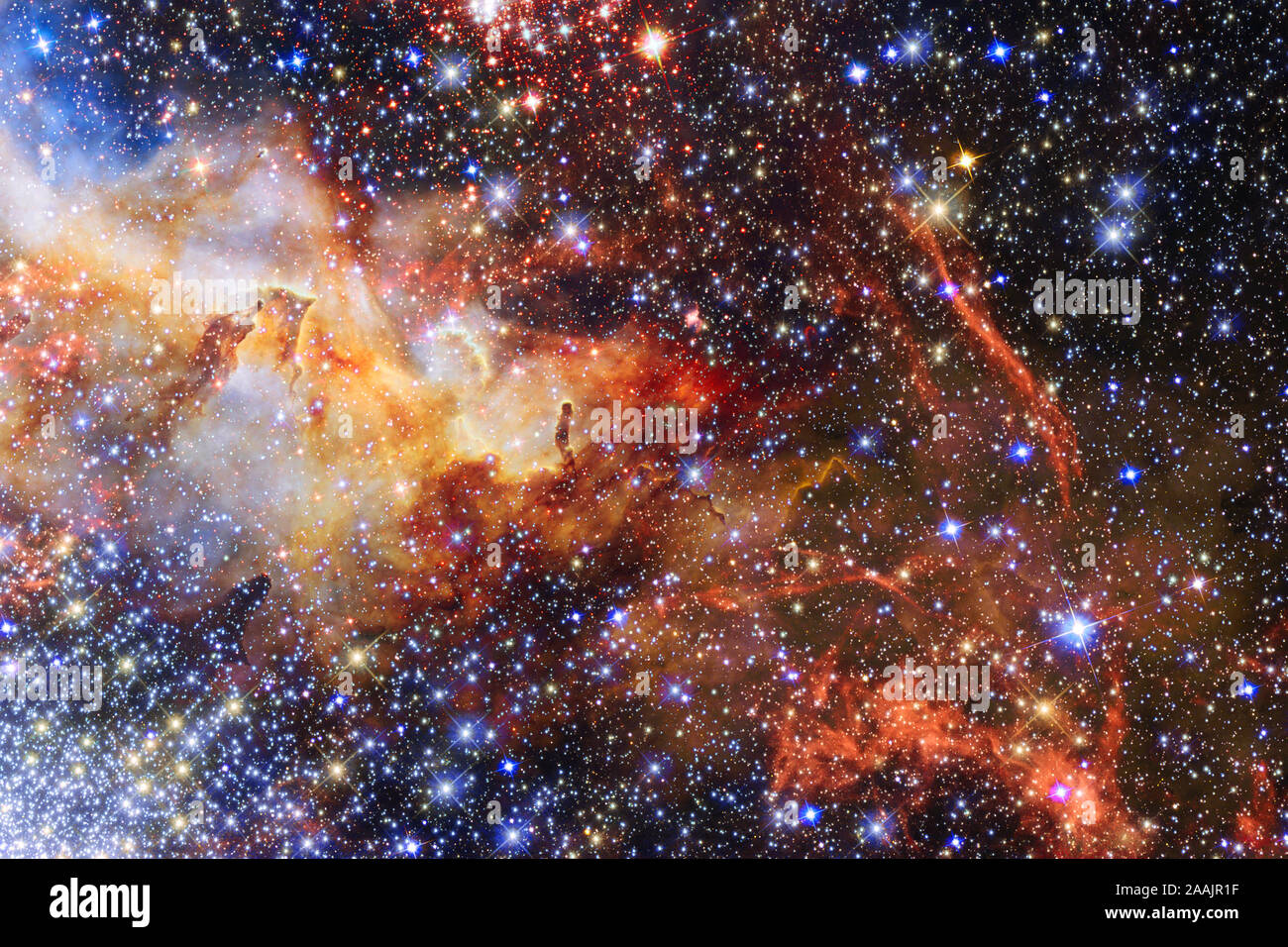 Awesome beauty of starfield somewhere in deep space. Elements of this ...