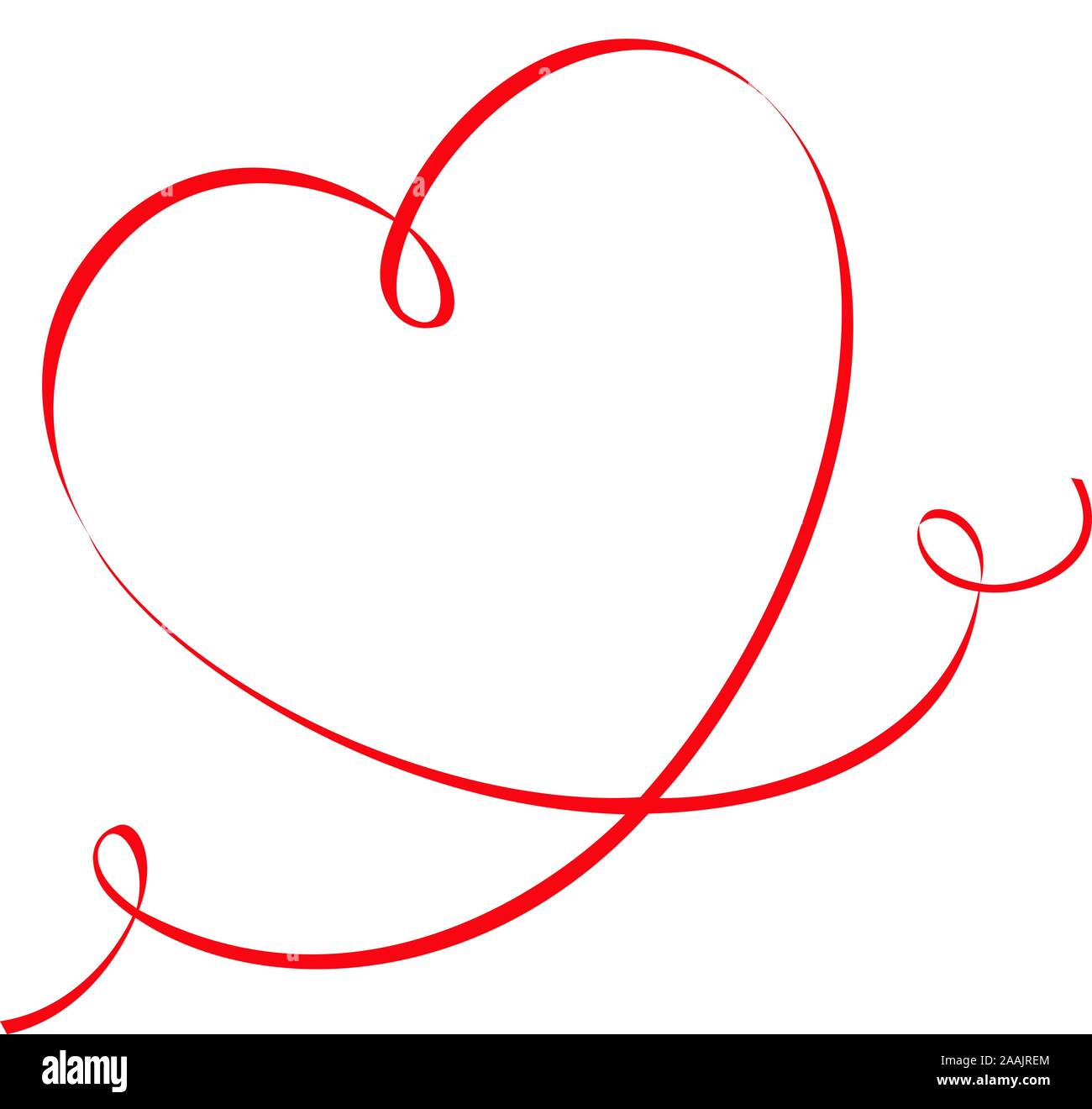 Heart-shaped calligraphic lineart. Invitation background Stock Vector ...