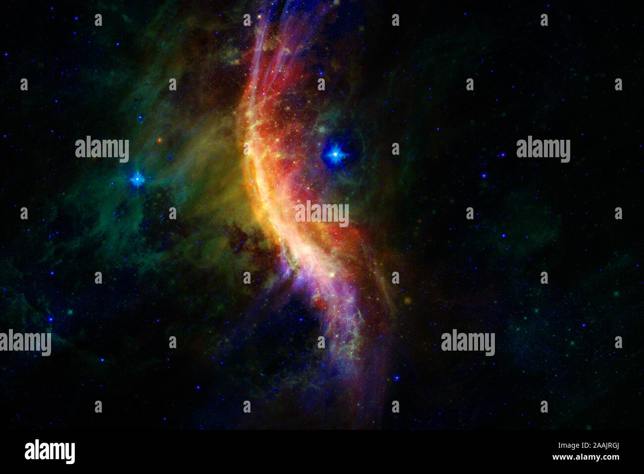 Nebulae and stars in outer space, glowing mysterious universe. Elements ...