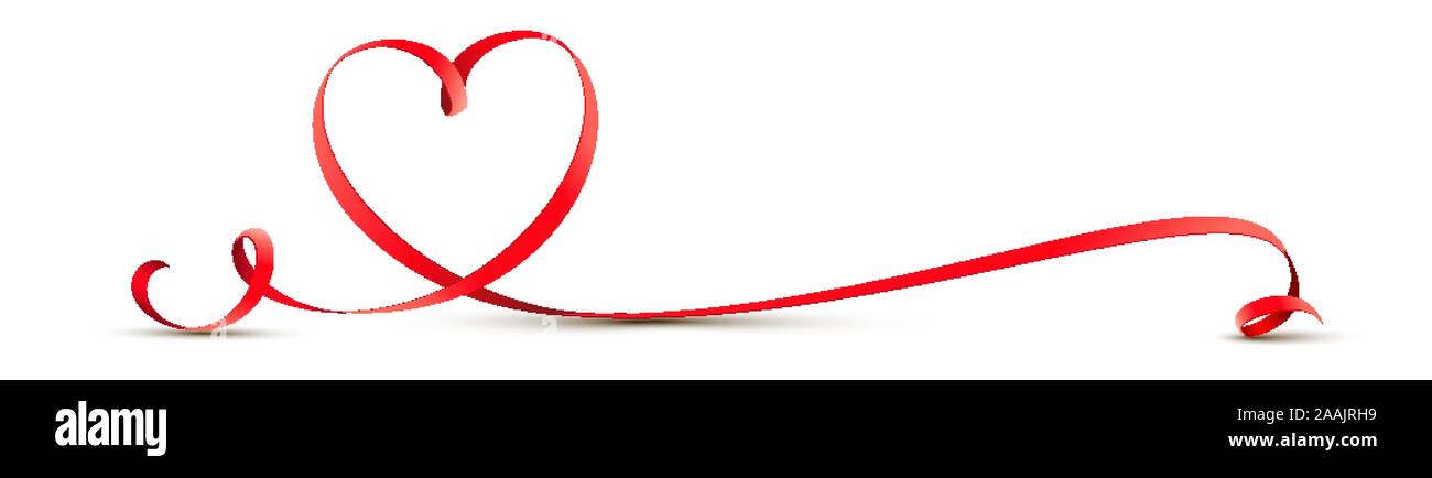 Elegant curled red heart shape ribbon Stock Vector Image & Art - Alamy