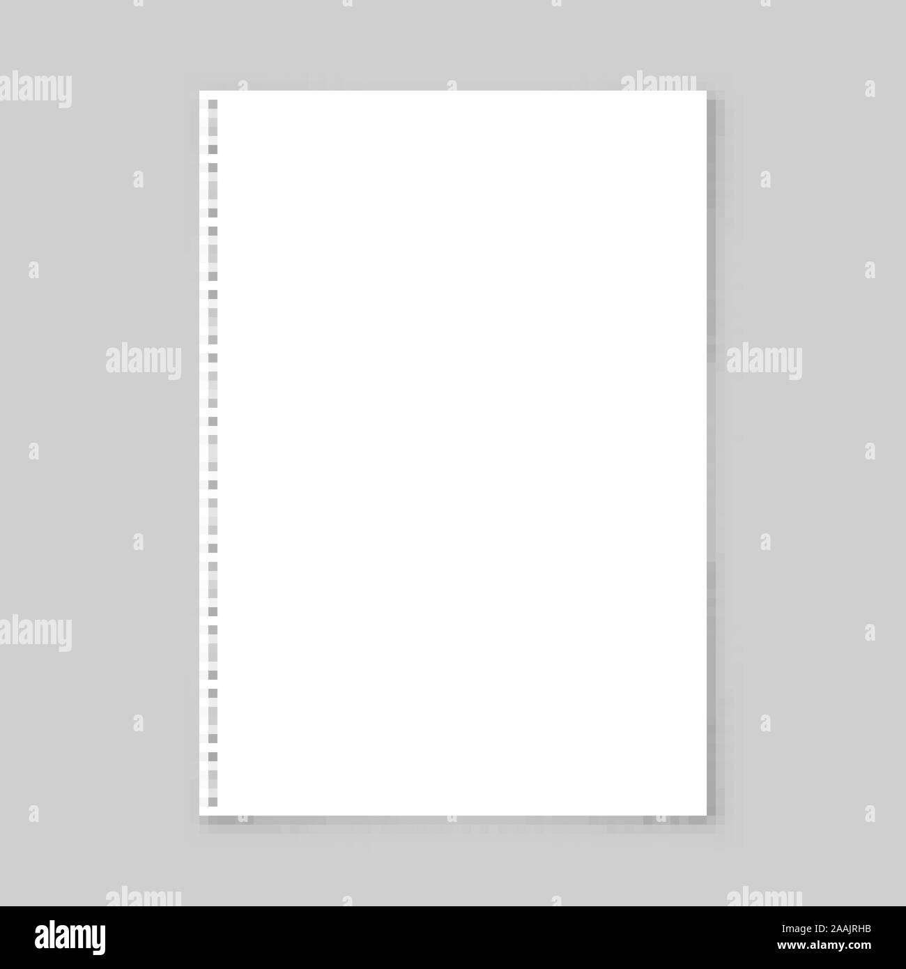 Realistic blank paper sheet with shadow in A4 format isolated on gray ...